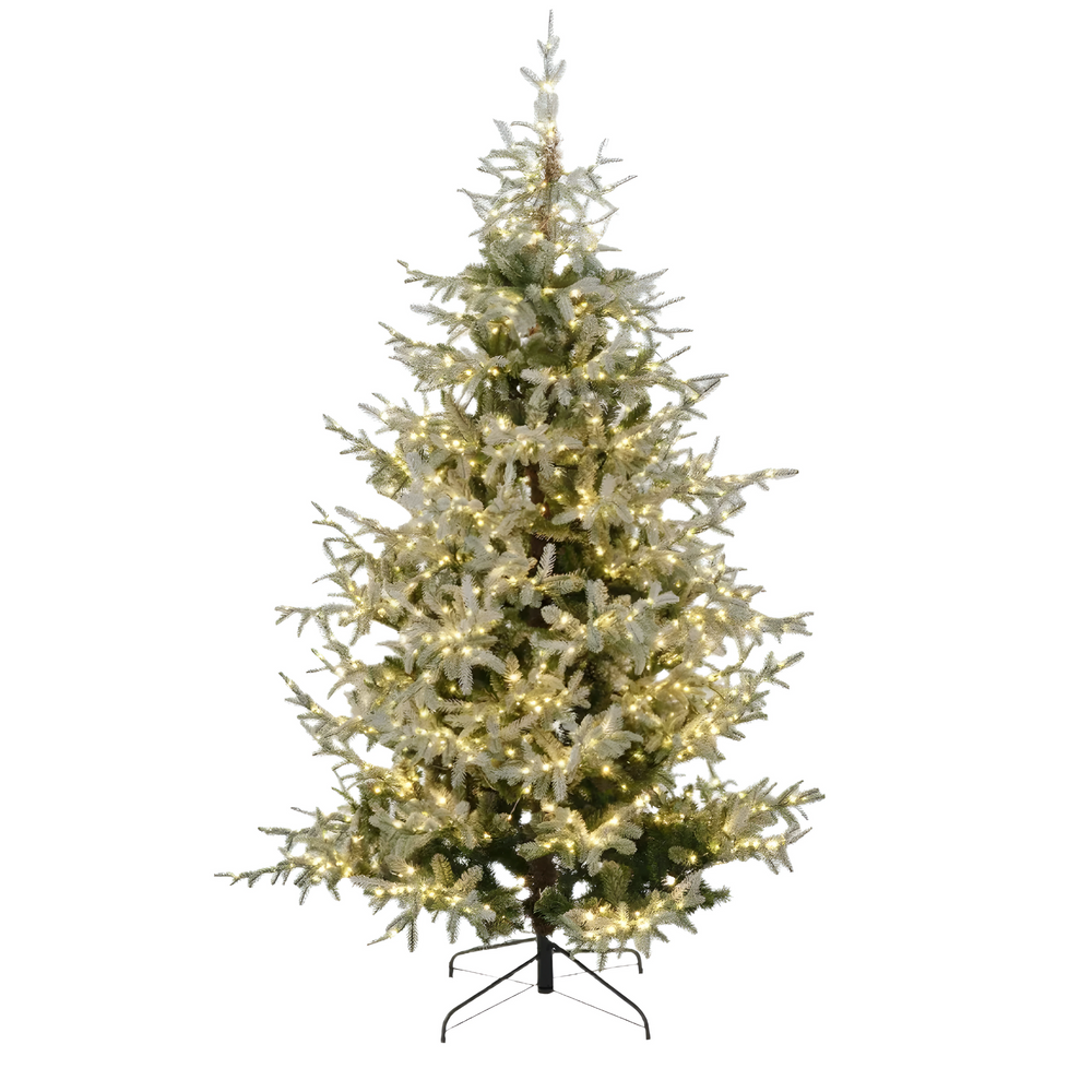 Albero di Natale innevato "Sistem flok" 180cm con micro led in PE ...