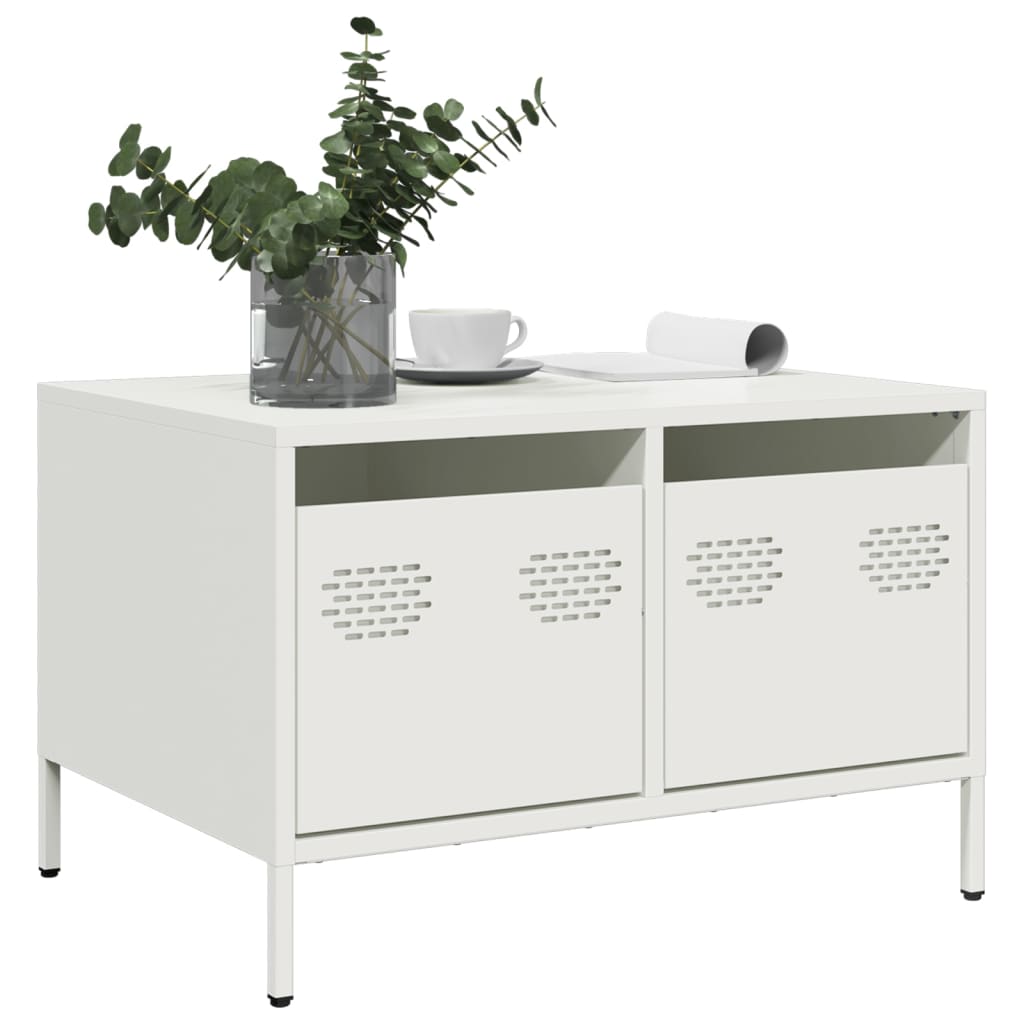 Maison Exclusive - Mueble para TV acero laminado en frío blanco ...