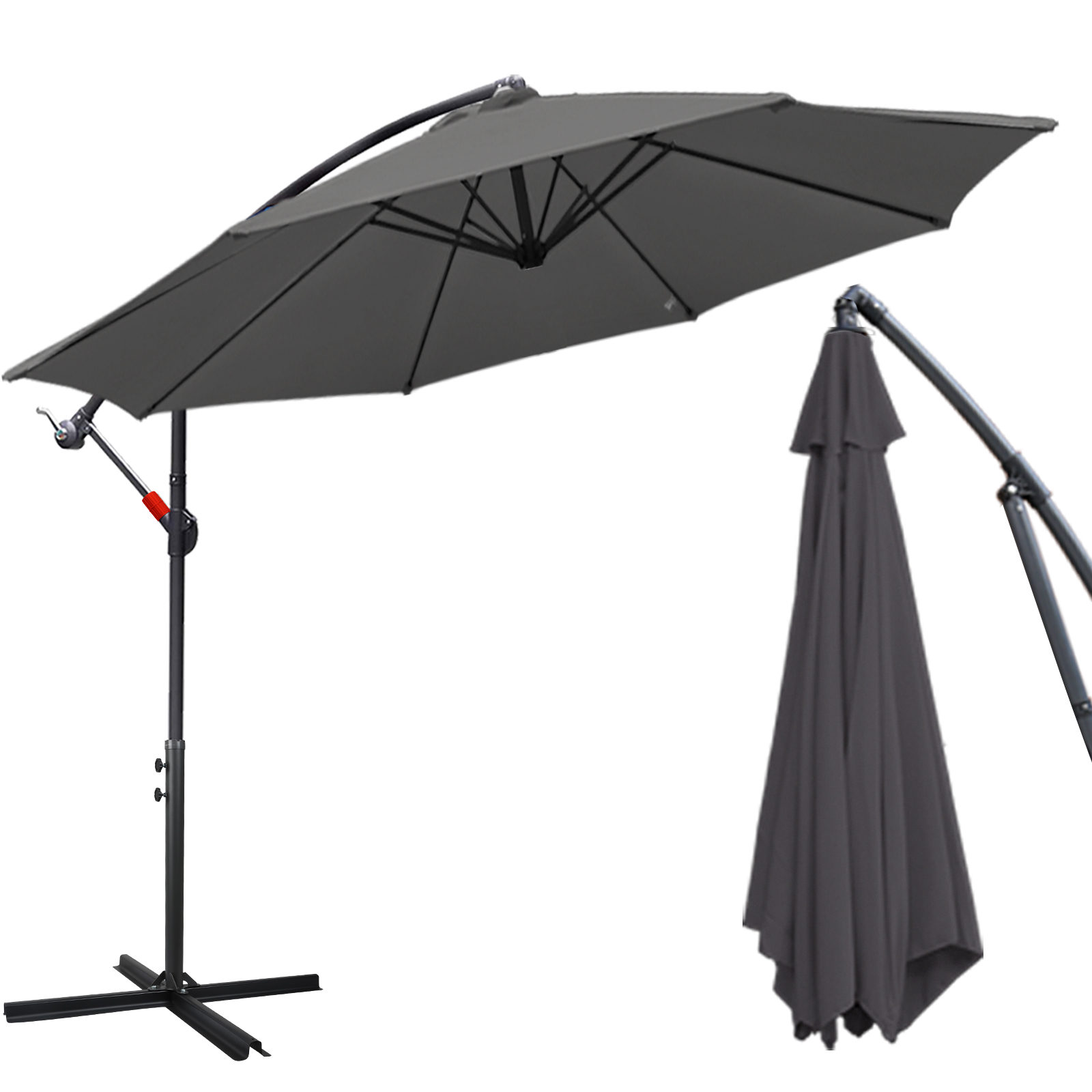 3.5m Parasol Parasol de jardin hydrofuge Parasol de terrasse UV30+ avec ...