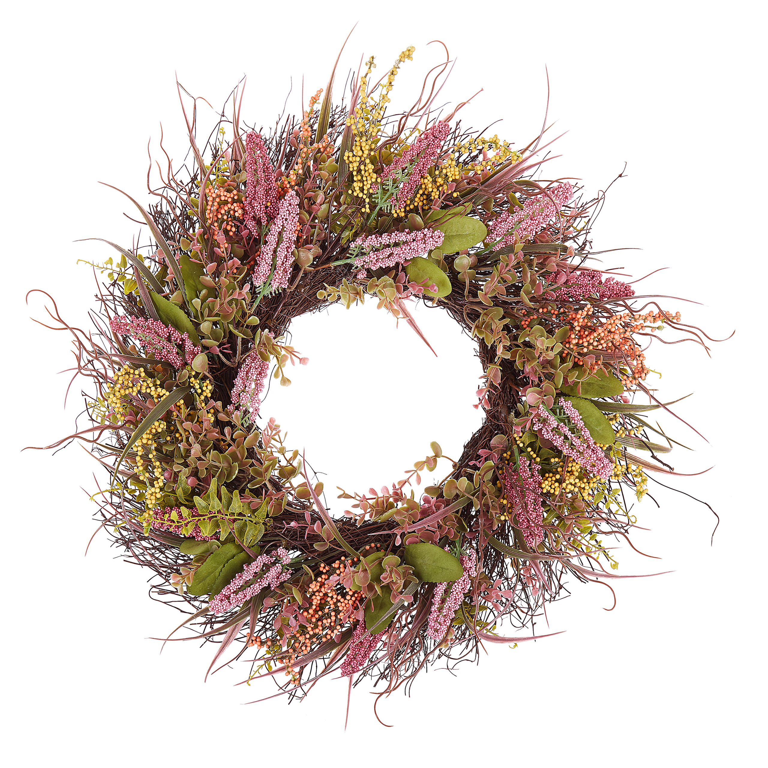 Couronne décorative GUANCHA 50 cm Rose | Leroy Merlin
