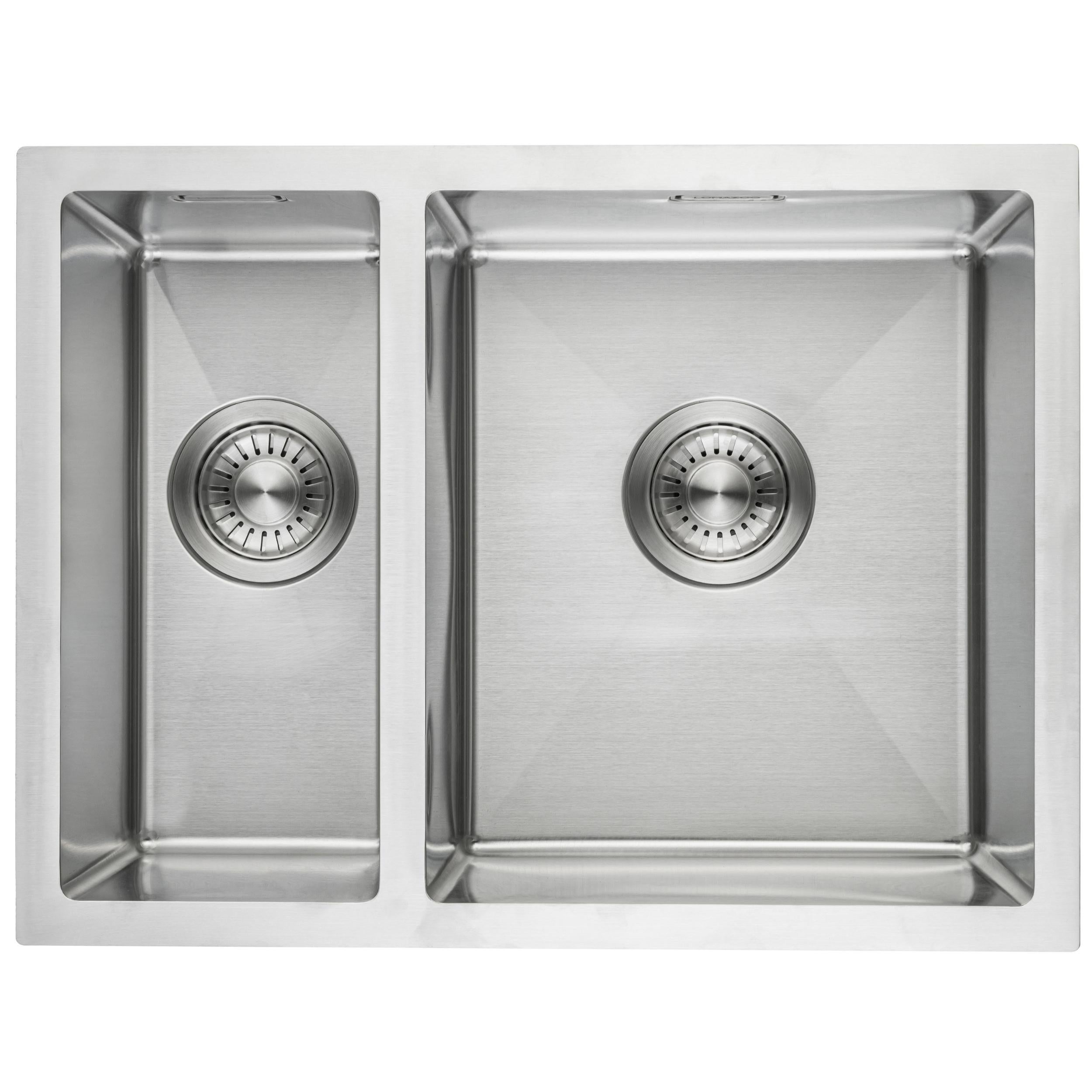 Fregadero Cocina 2 Senos 60 x 45 cm, Fregaderos Bajo Encimera o Sobre ...