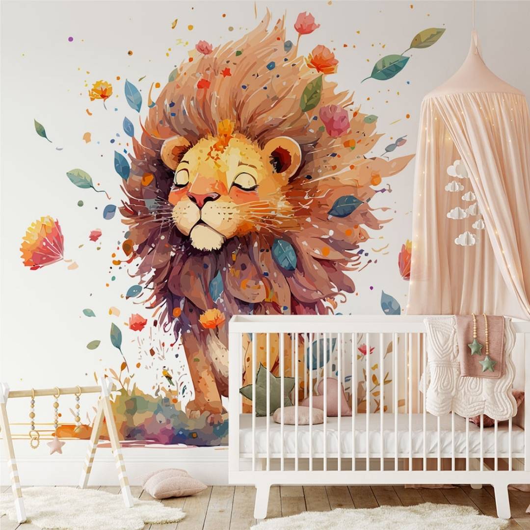 Papier peint enfant panoramique Lion mignon H230cms/L240cms | Leroy Merlin