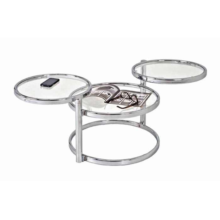 Table Basse en Verre "Blaise" 140cm Argent | Leroy Merlin