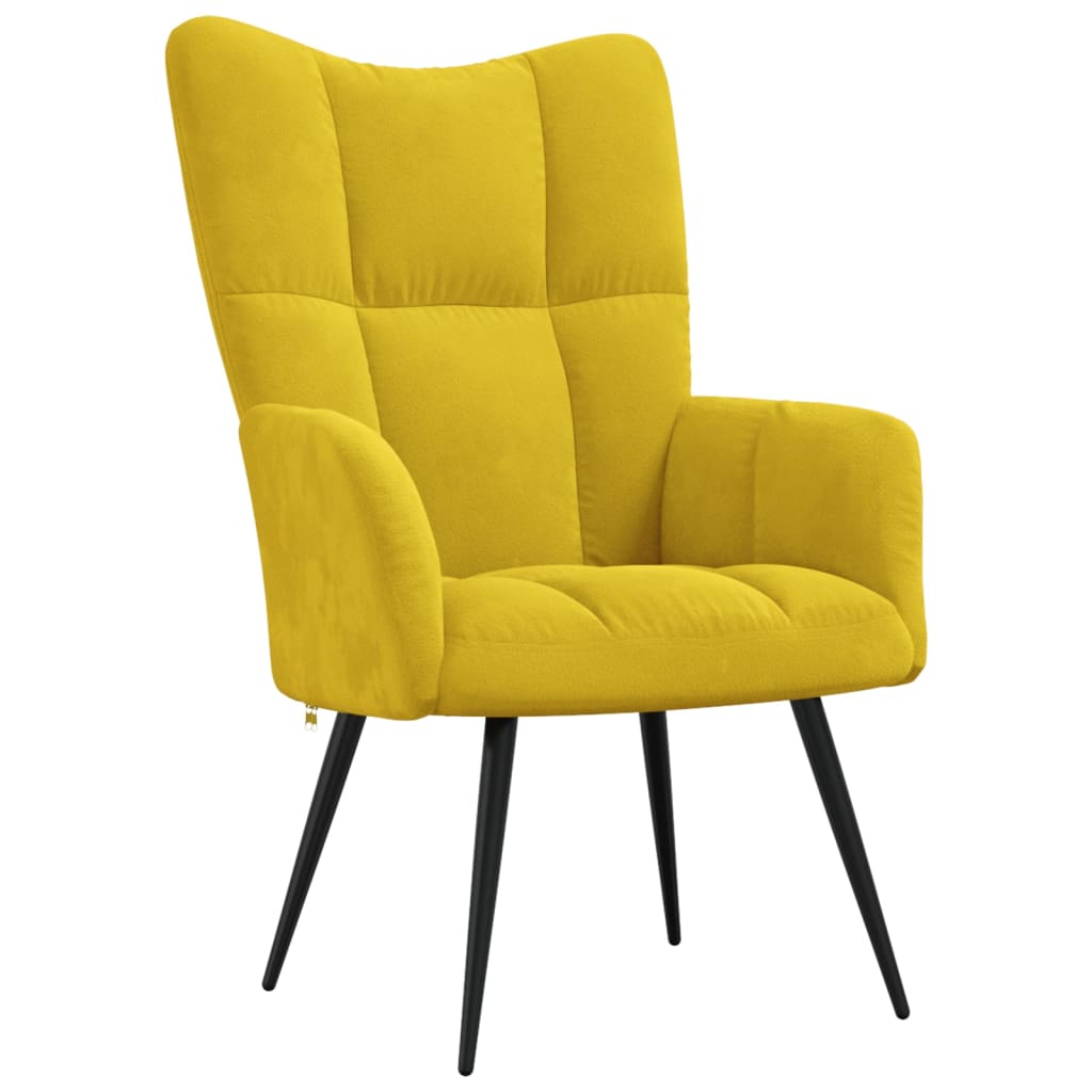 Chaise de salon | Chaise de relaxation Jaune moutarde Velours CFW542969 ...