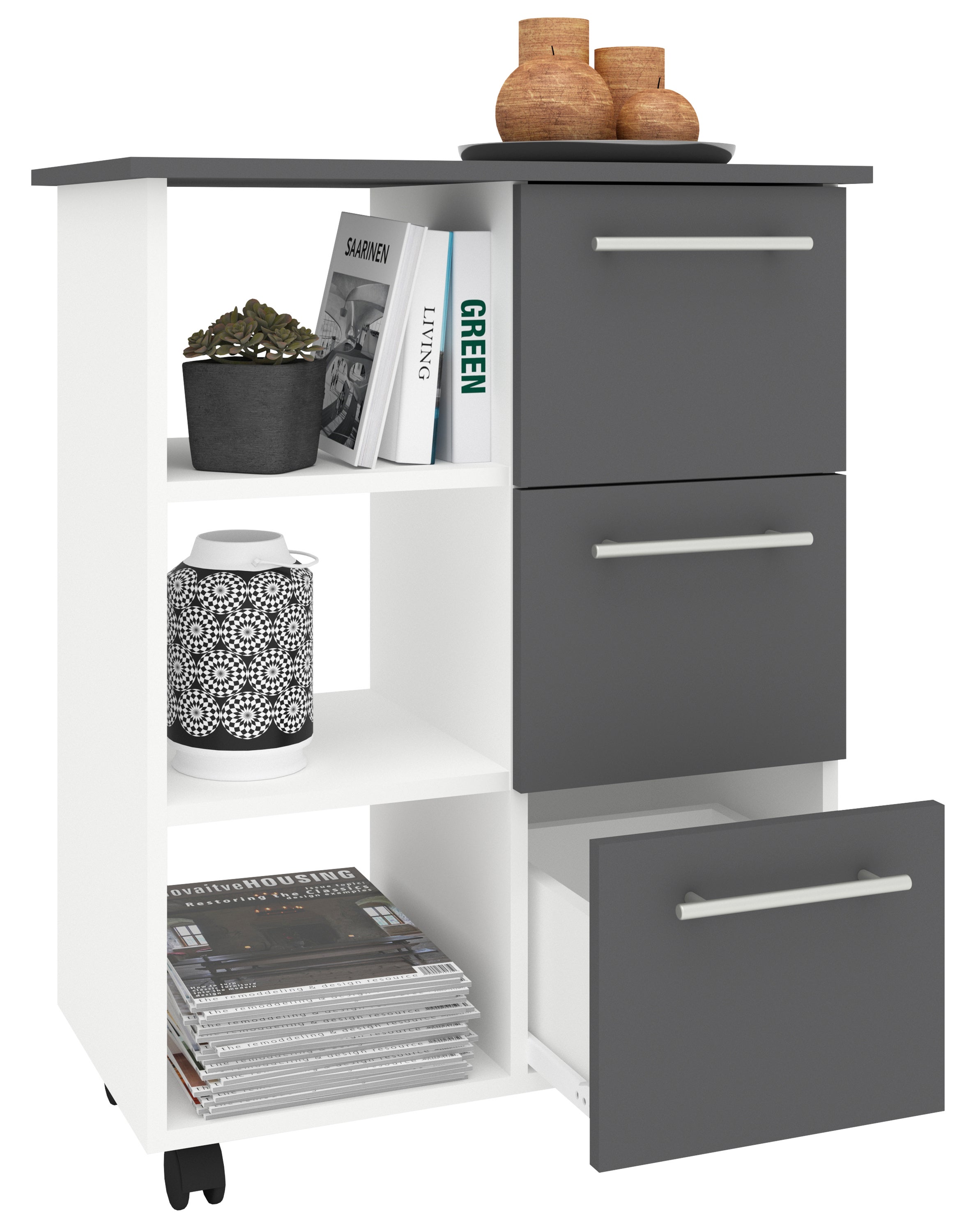 Mobilier de cuisine Esilo H. 85 x L. 68 x P. 38 cm Blanc / Anthrazit | Leroy Merlin