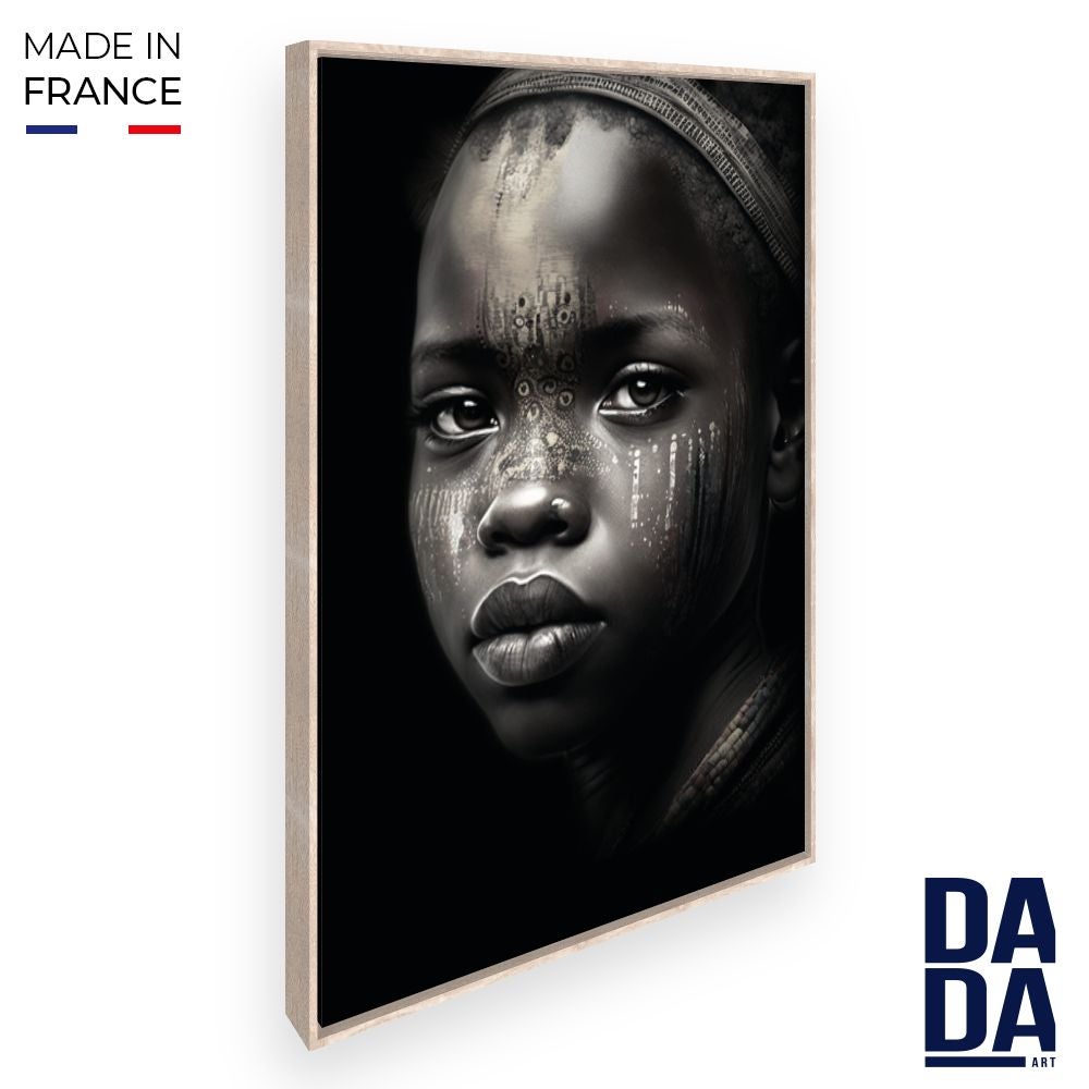 Toile encadrée Portrait expressif / 72x108cm / Cadre Effet naturel ...