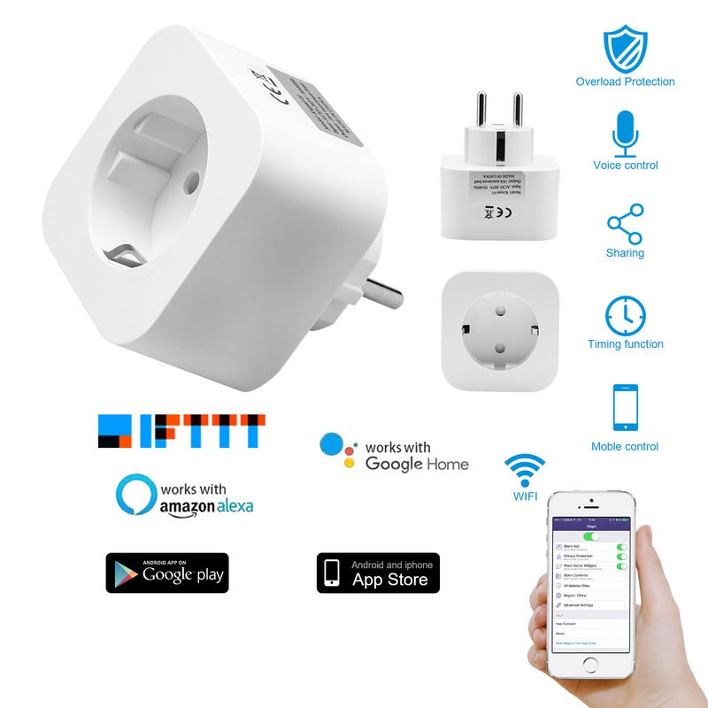 Prise intelligente WLAN Mini Plug pour Google Home Wifi Smart Plug App Plug | Leroy Merlin