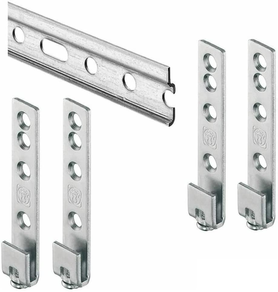 2 Metros - Barra Guía Carril L. 2029MM + 4x Percha Ajustable para ...