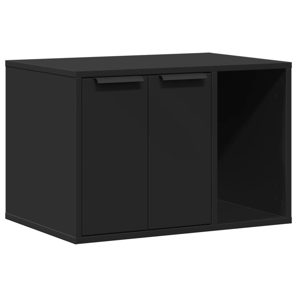 Mueble arenero de gatos madera ingeniería negro 60x40x40 cm | Leroy Merlin
