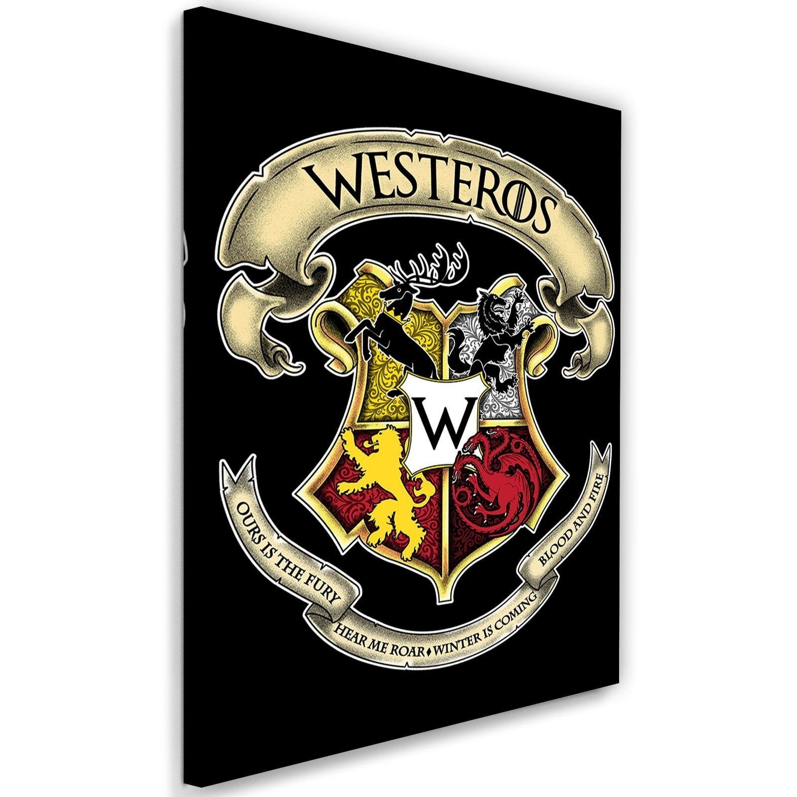 Tableau Game of Throne Westeros blason Poudlard - 40 x 60 cm | Leroy Merlin