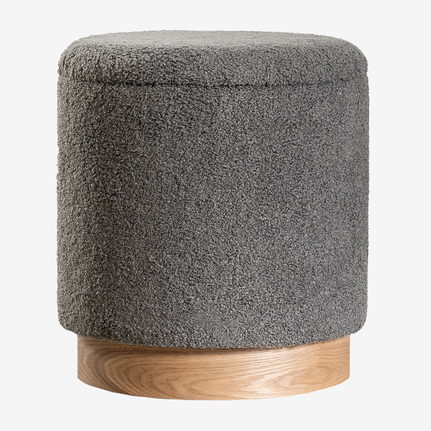 SKLUM Puff rond avec rangement en chenille Mineyster | Leroy Merlin