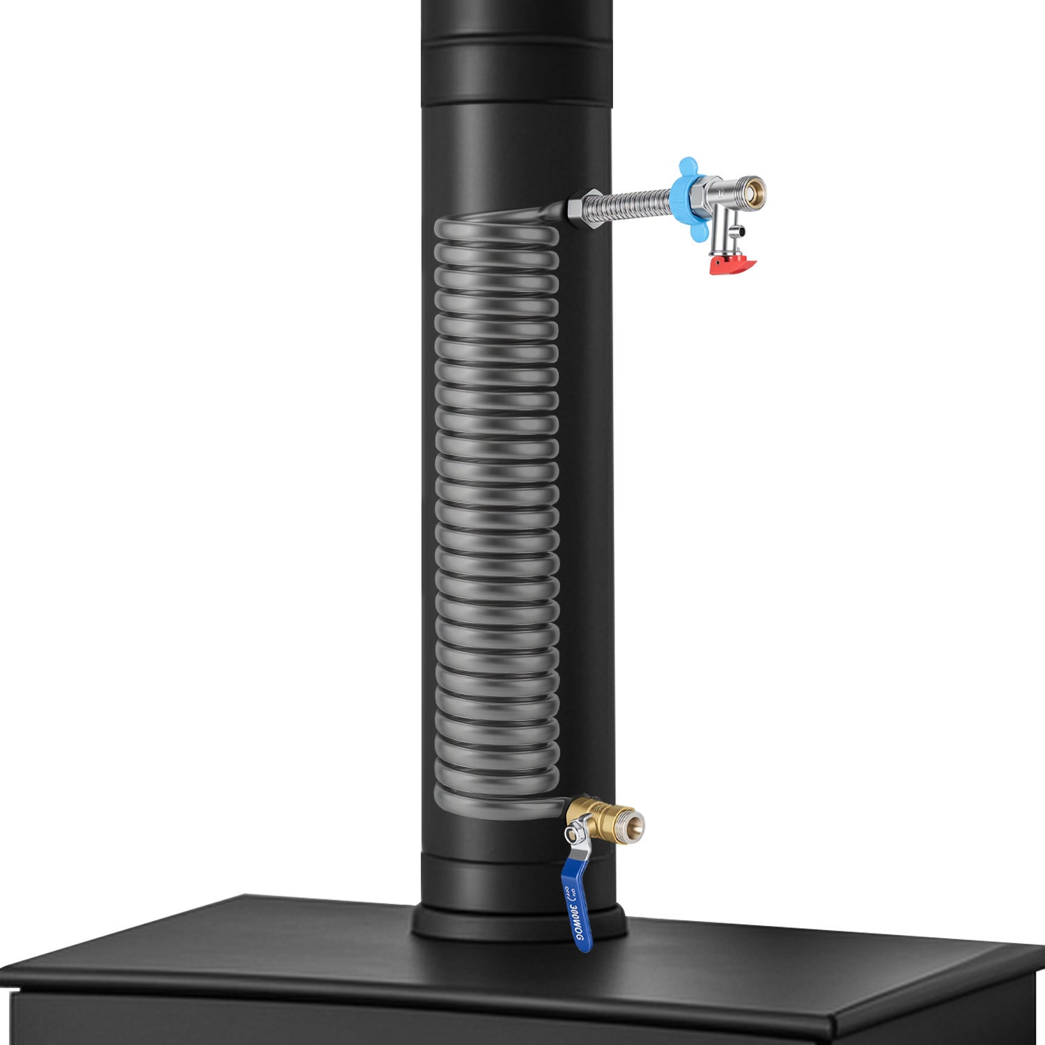 Conduit de cheminée Ø12 cm avec serpentin chauffant en acier inoxydable ...