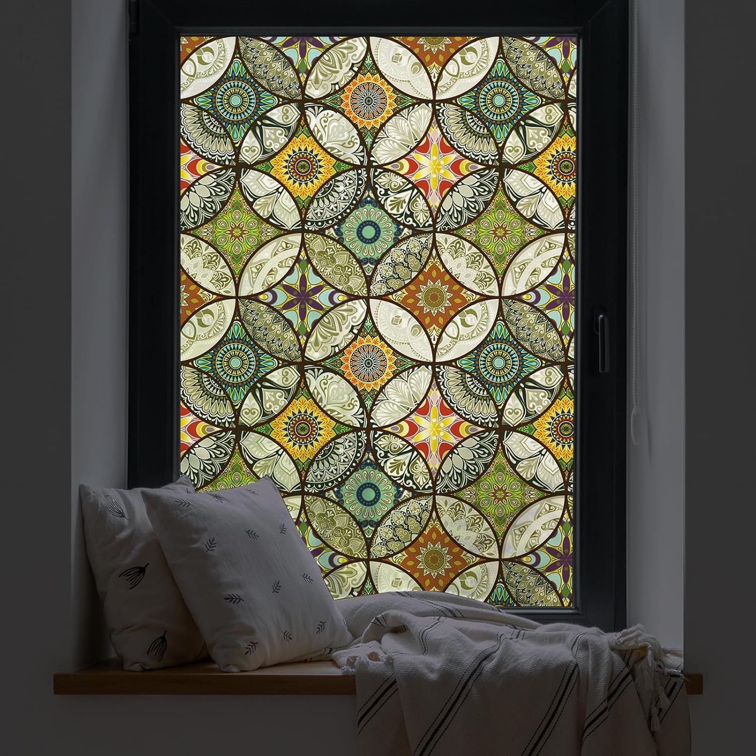Decorative Window Film Privacy Screen Film Frosted Glass Circle Pattern ...