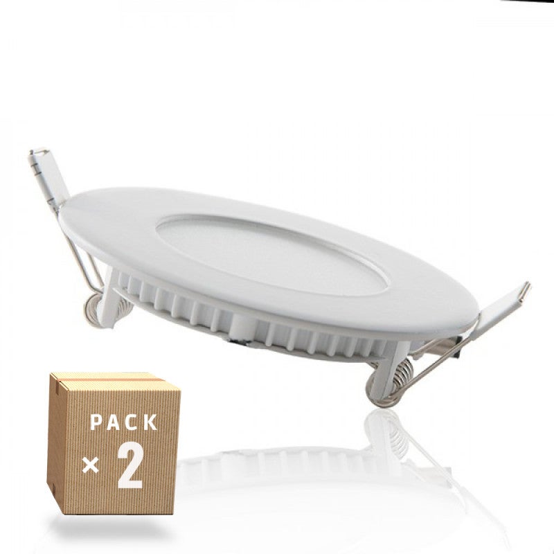 Pack de 2 Plaques LED 3W 230Lm 4200ºK Circulaire 40 000H [GR-RDP01-3W-W ...