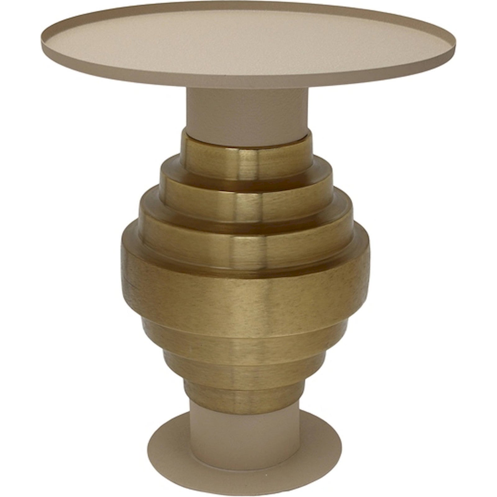 Table d'appoint design crème et touche dorée élégante 46 x 46 x 52 cm ...