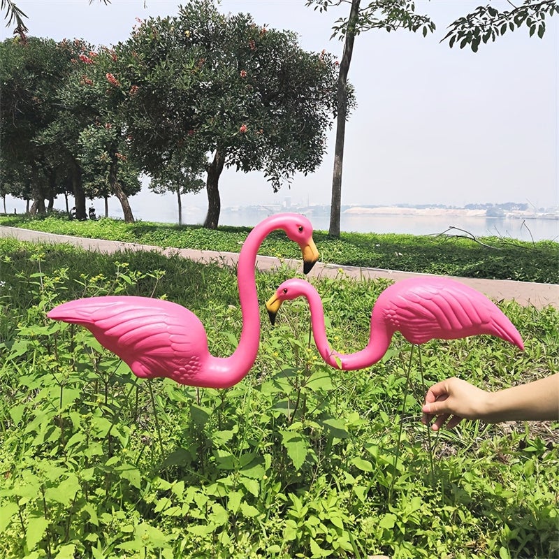 Lot de 2 piquets de jardin flamant rose – Décorations de jardin en ...