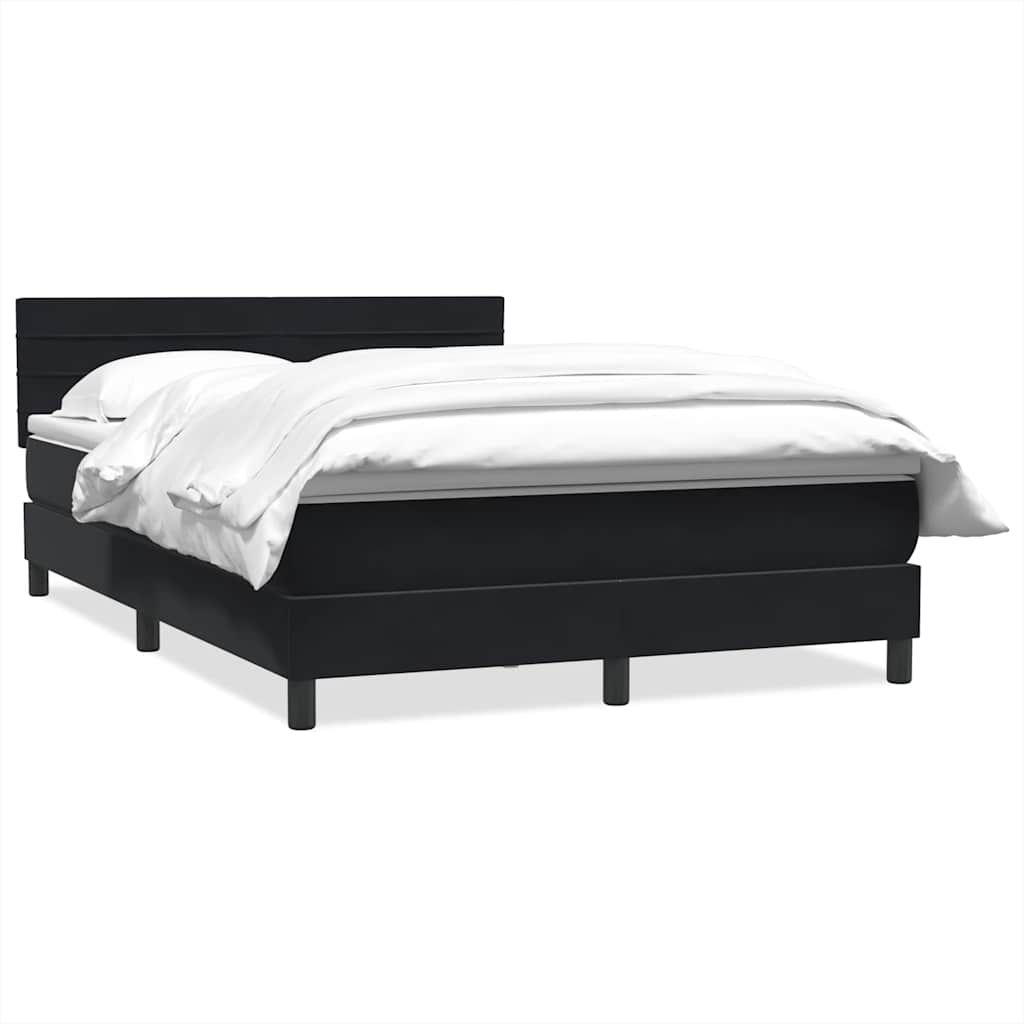 Cama box spring con colchón terciopelo negro 160x220 cm | Leroy Merlin