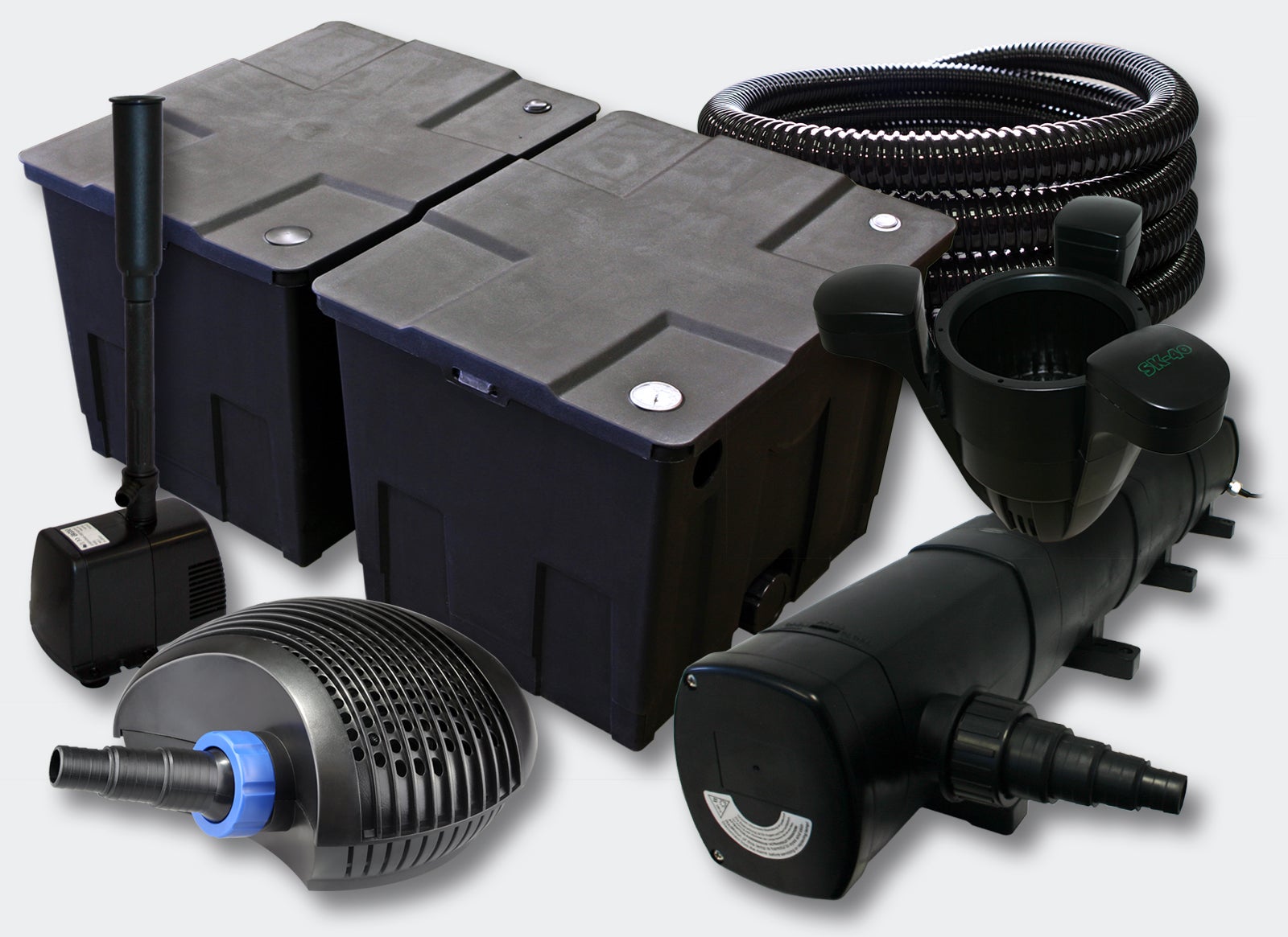 SunSun Set Filtro 60000l Chiarificatore 72W Pompa laghetto 40W tubo 25m ...