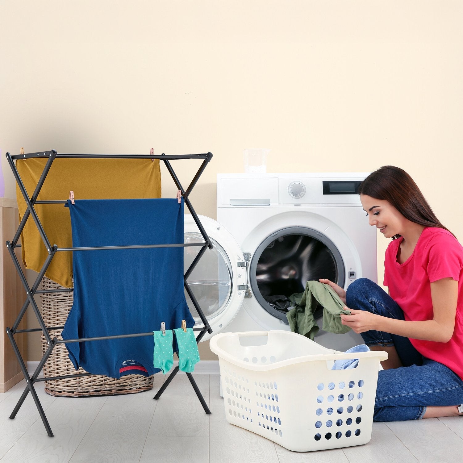 Séchoir à linge pliable avec pinces, 6 niveaux | Leroy Merlin