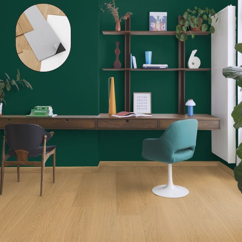 Sol vinyle PVC ADHÉSIF (Pack 45 m²) Chêne Classique Doré Mat (1,8mm ...