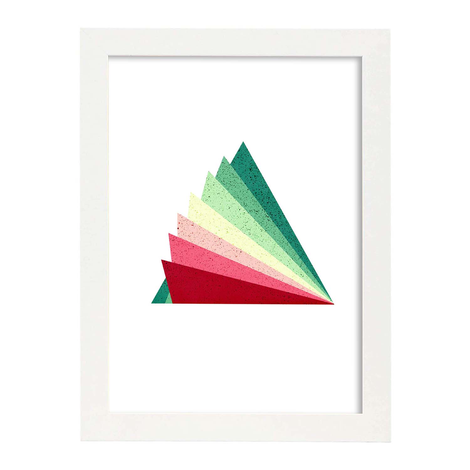 Dessin De Géométrie Colorée. Feuille De Triangle Rouge Vert, Illustrée ...