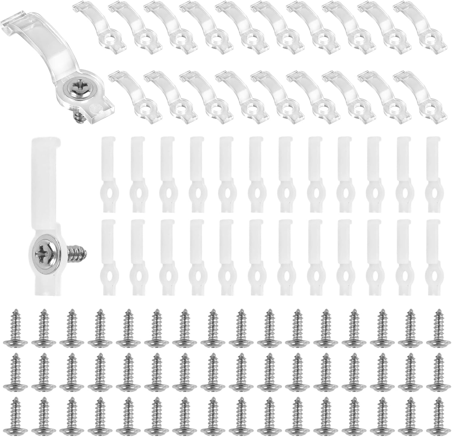 100 Pièces Clip De Fixation pour Bande Led 10mm, Clips De Fixation ...