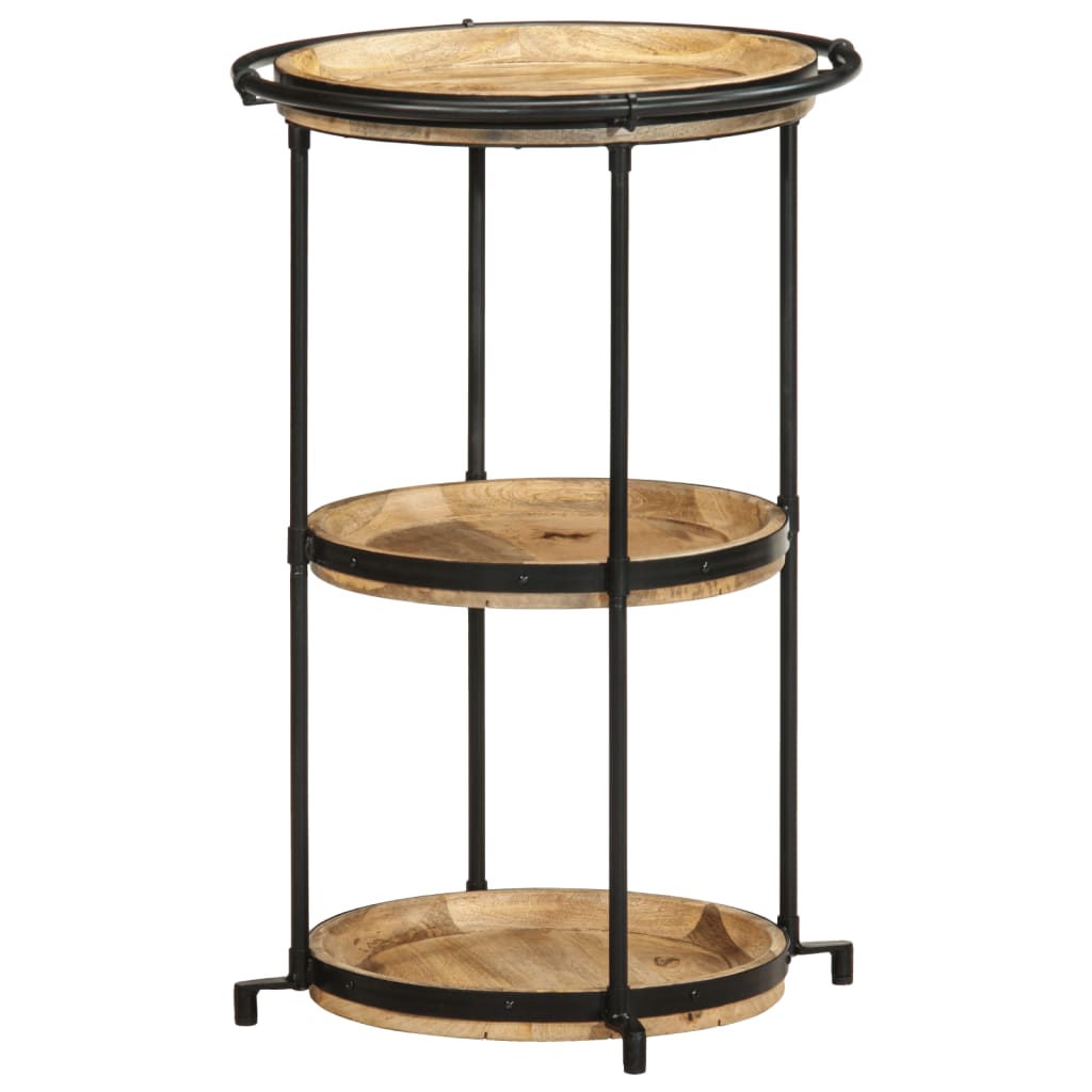 Table d'appoint à 3 niveaux ø55 x 83 cm bois de manguier et fer ...