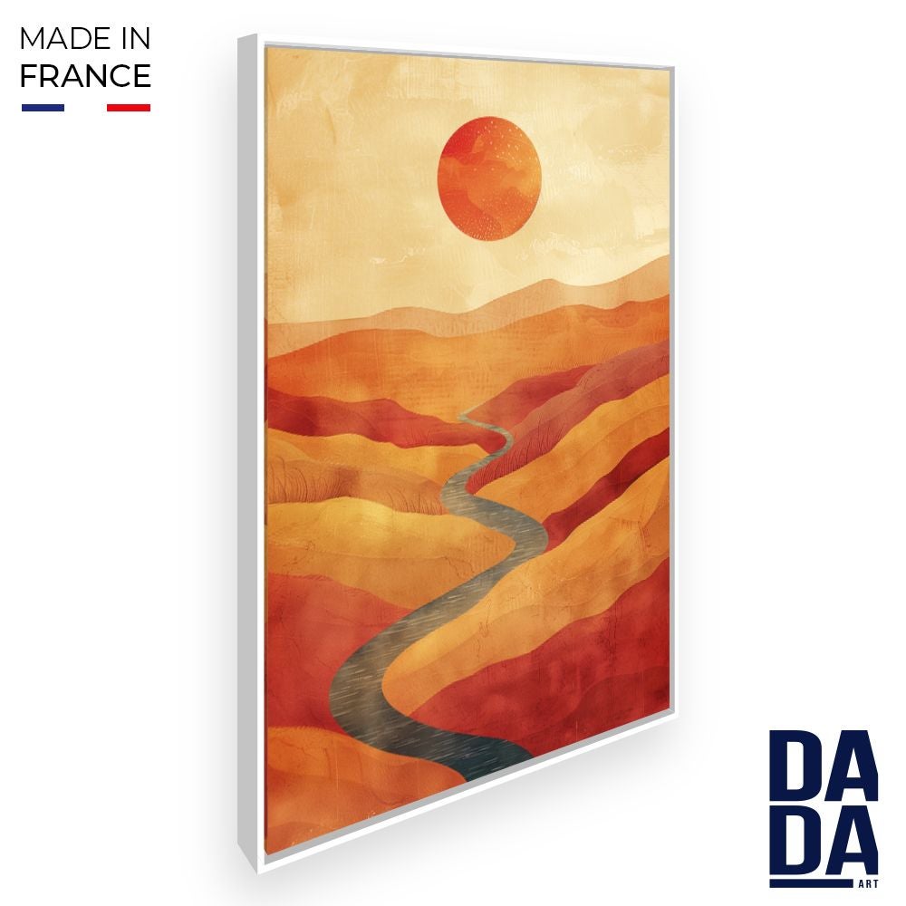 Toile encadrée Paysage désertique élégant / 72x108cm / Cadre Blanc ...