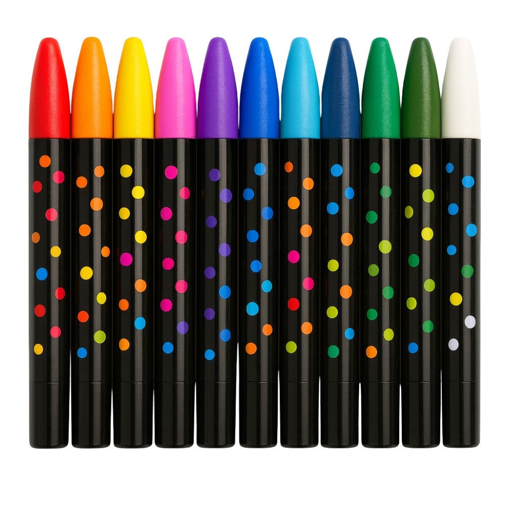 Boîte de 12 Crayons Gras Couleurs Assorties Mine Large pour Dessin ...