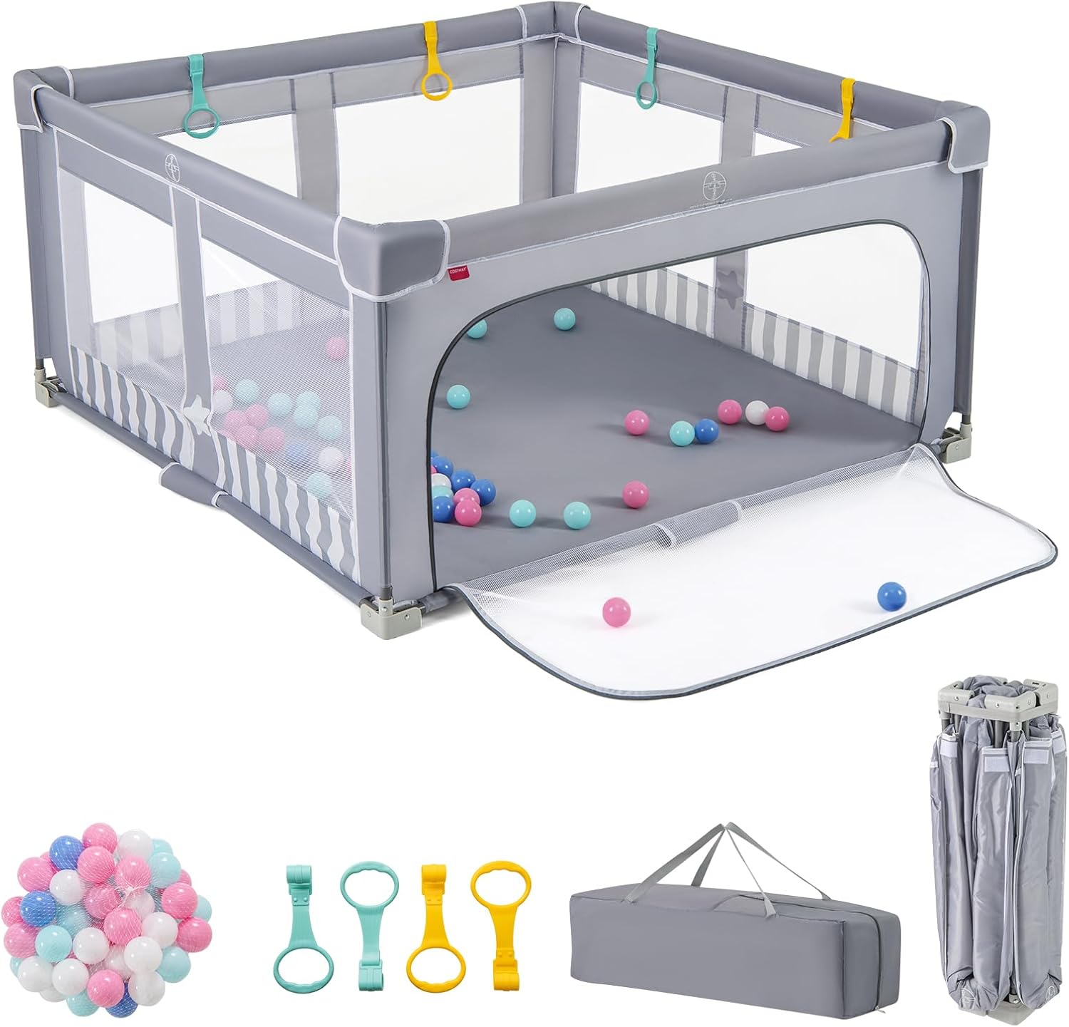 150x150 cm Parc Bebe Pliable, Parc Enfant Modulable en Tissu Oxford ...