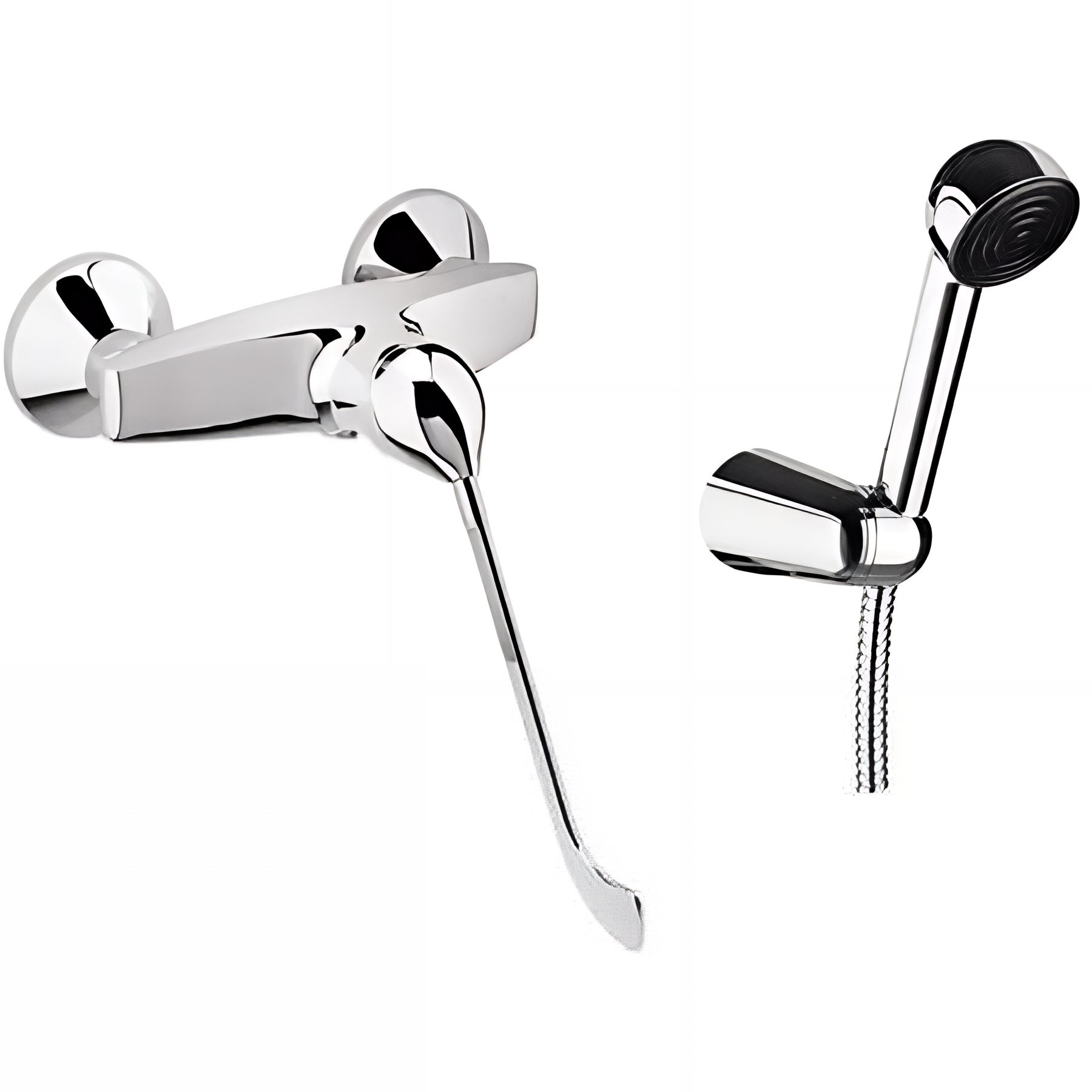 Pack mitigeur de douche mural commande allongée PMR conforme normes ...