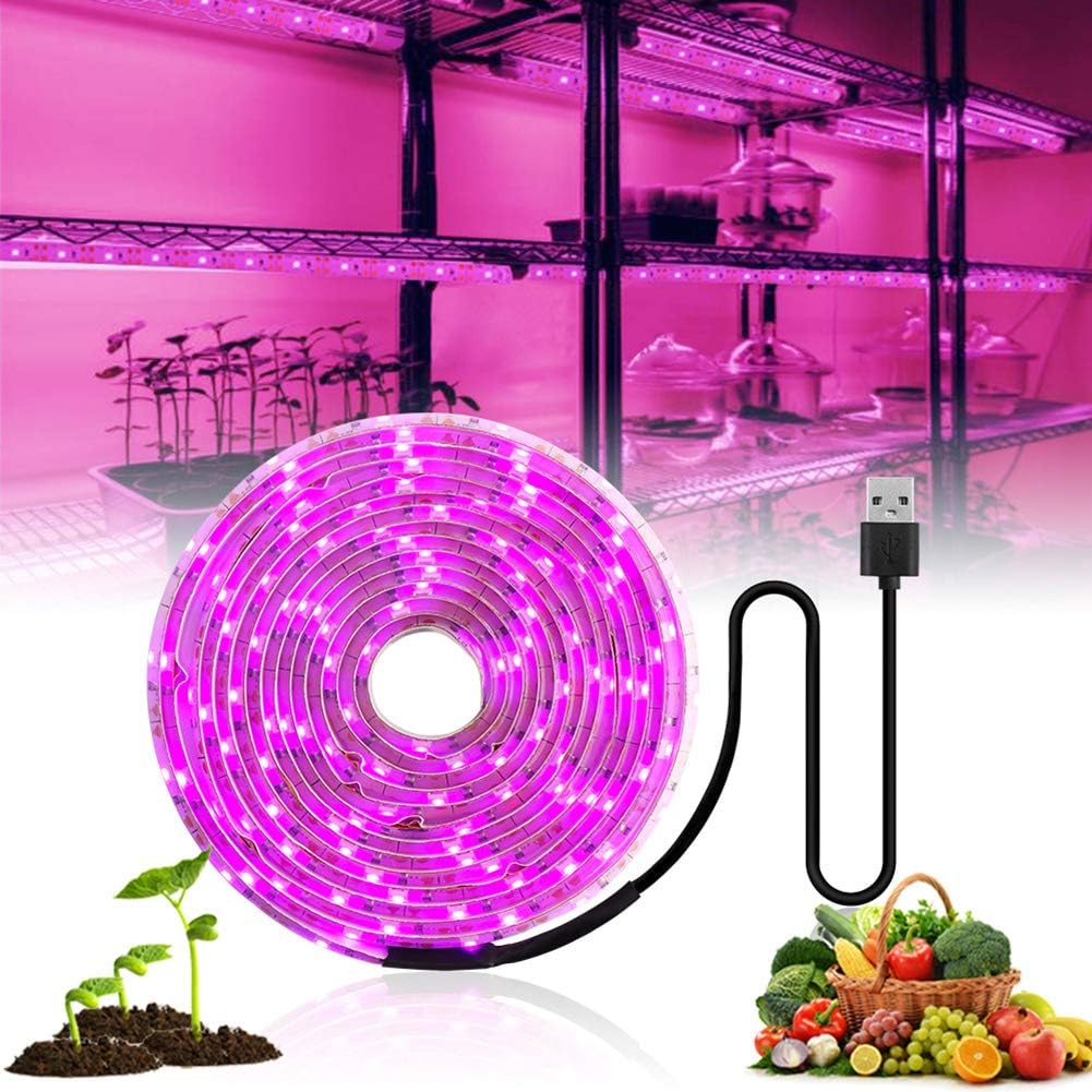 3m LED Grow Light Full Spectrum 5V USB Grow Light Strip LED Lampe de ...