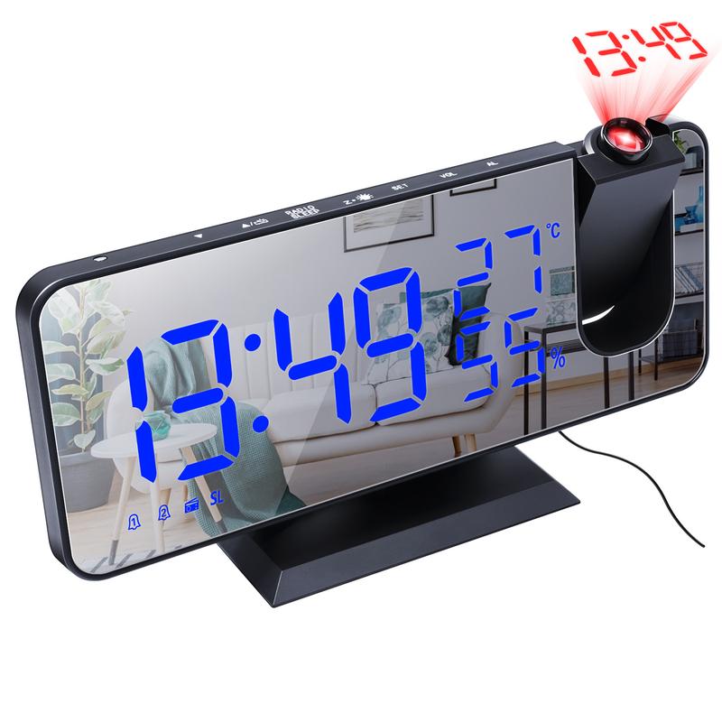 Horloge de Projection, Multi-Fonction LCD Digital Wall Projection Voix ...