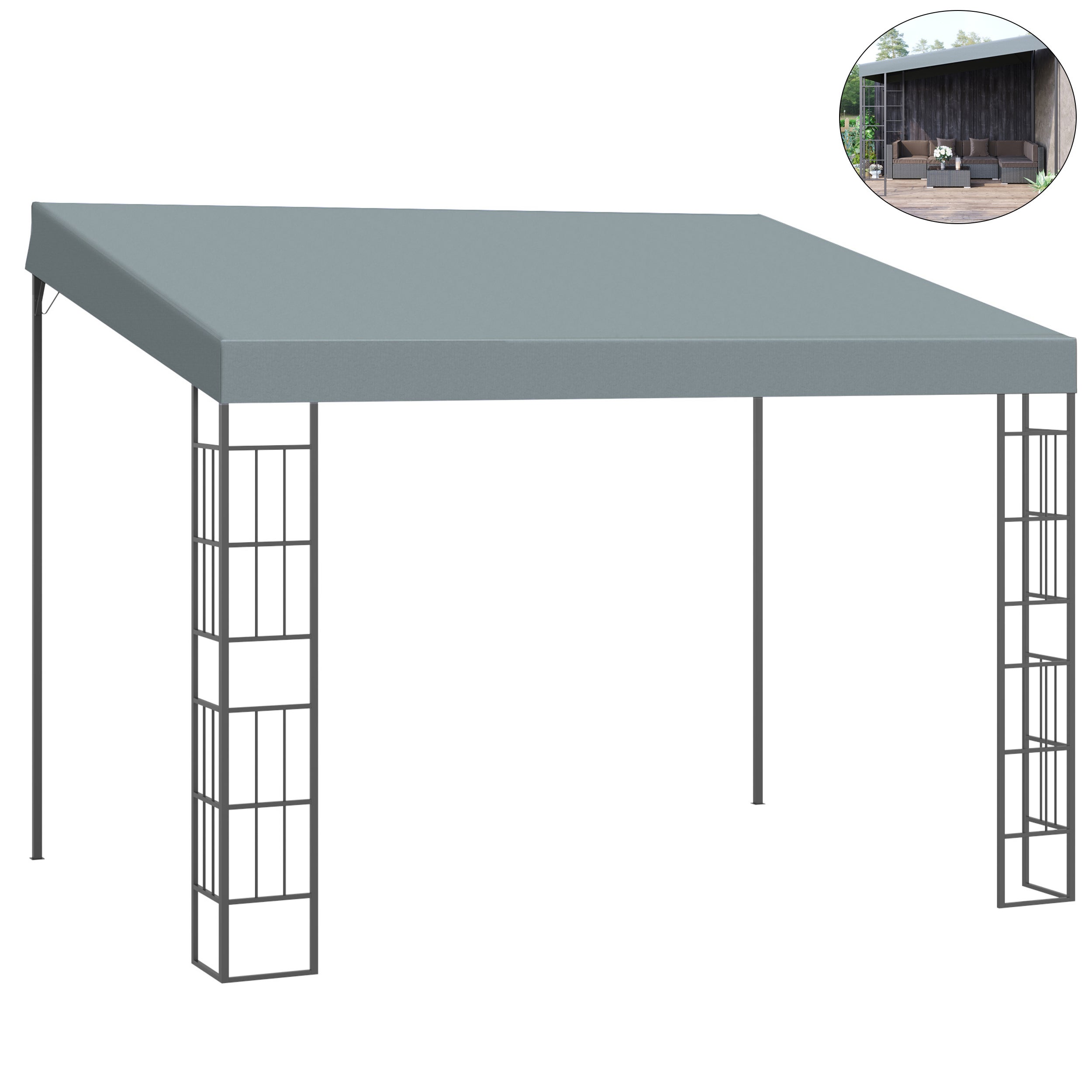 Pergolato da giardino 4m x 3m, pergolato esterno, tenda da sole ...