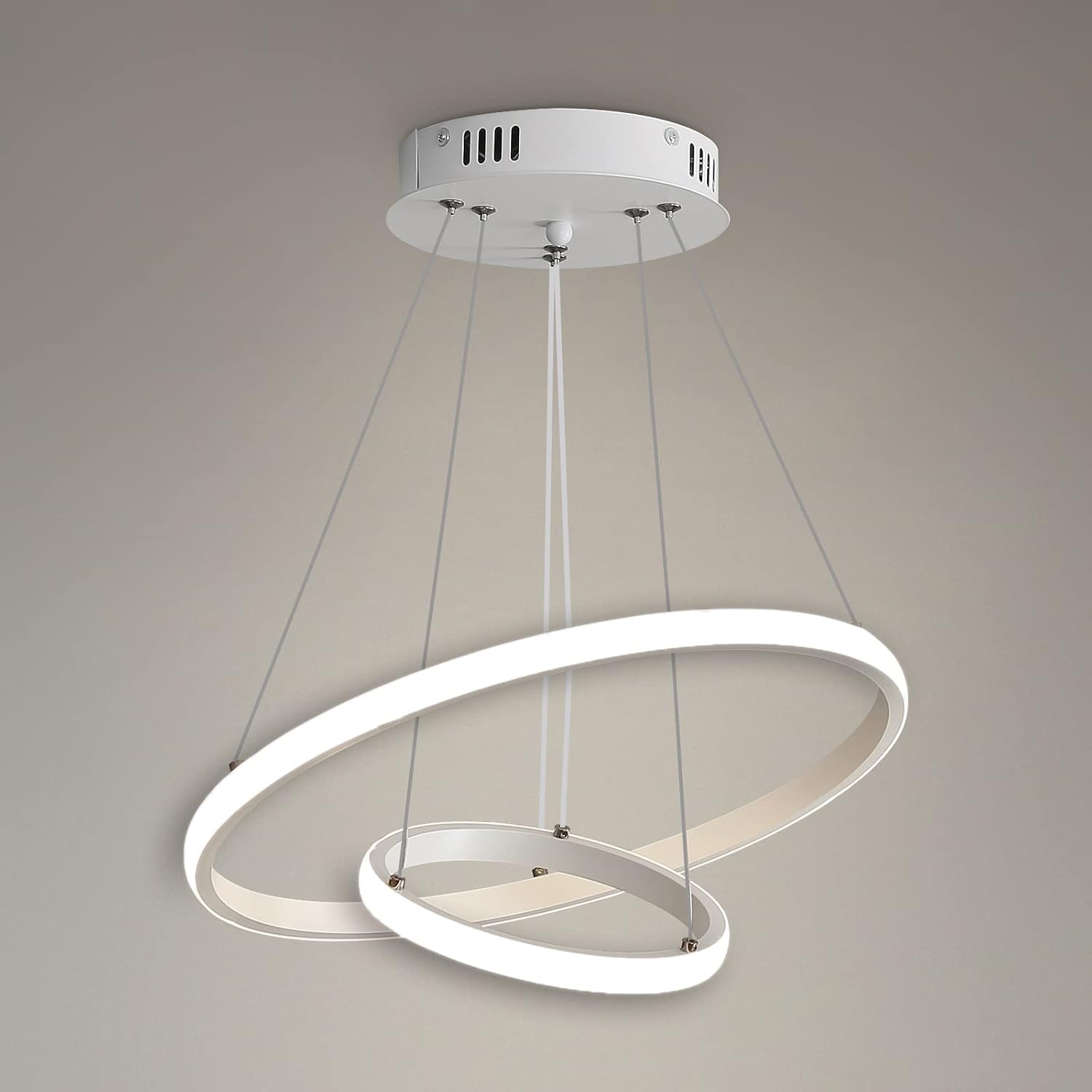 Lámpara colgante LED, moderna lámpara circular, luz blanca de 4000 K ...