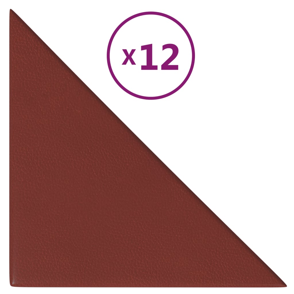 Paneles de pared 12 uds cuero sintético rojo 30x30 cm 0,54 m2 | Leroy ...
