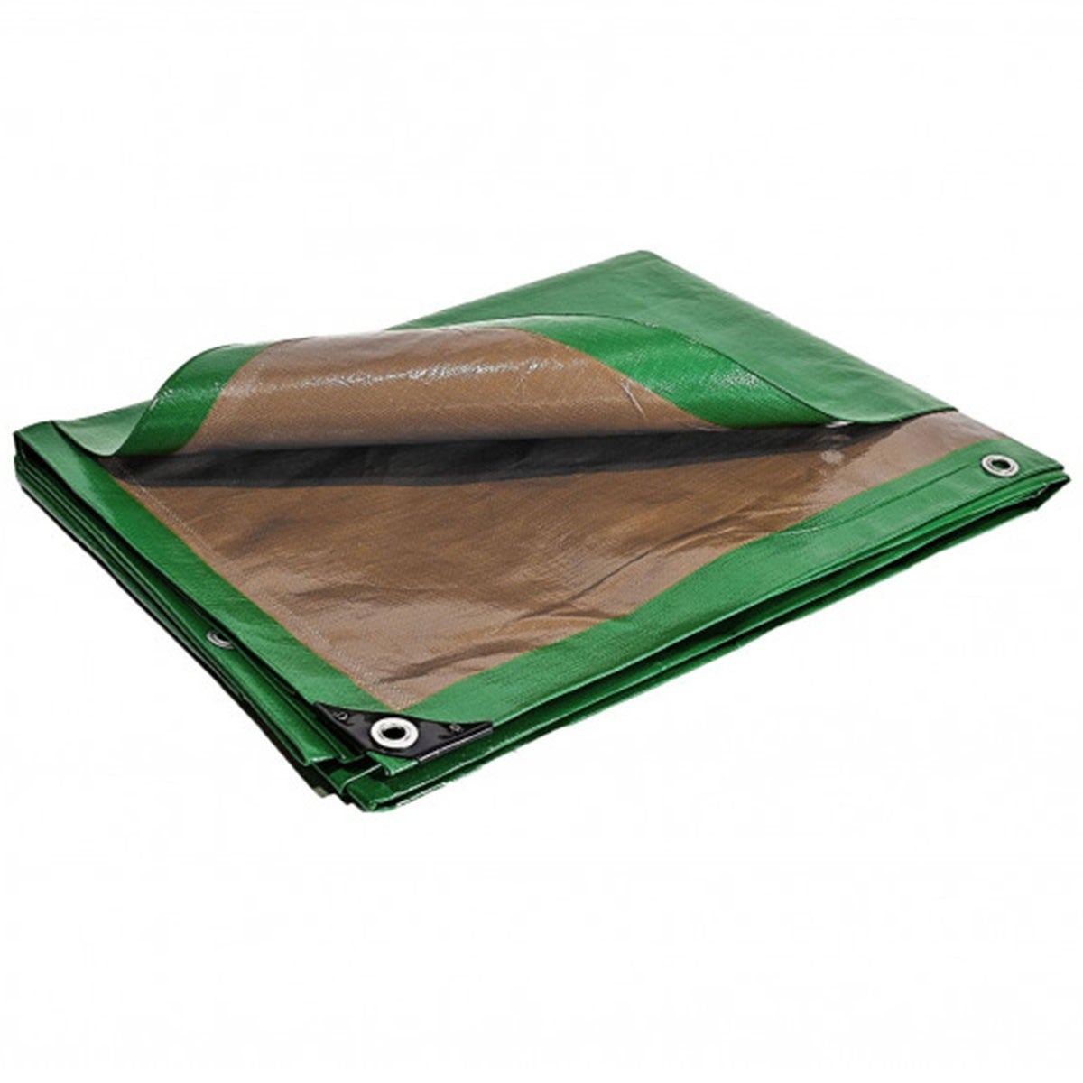 Bâche de protection 10 x 15m Verte et Marron PE haute résistance 250g ...