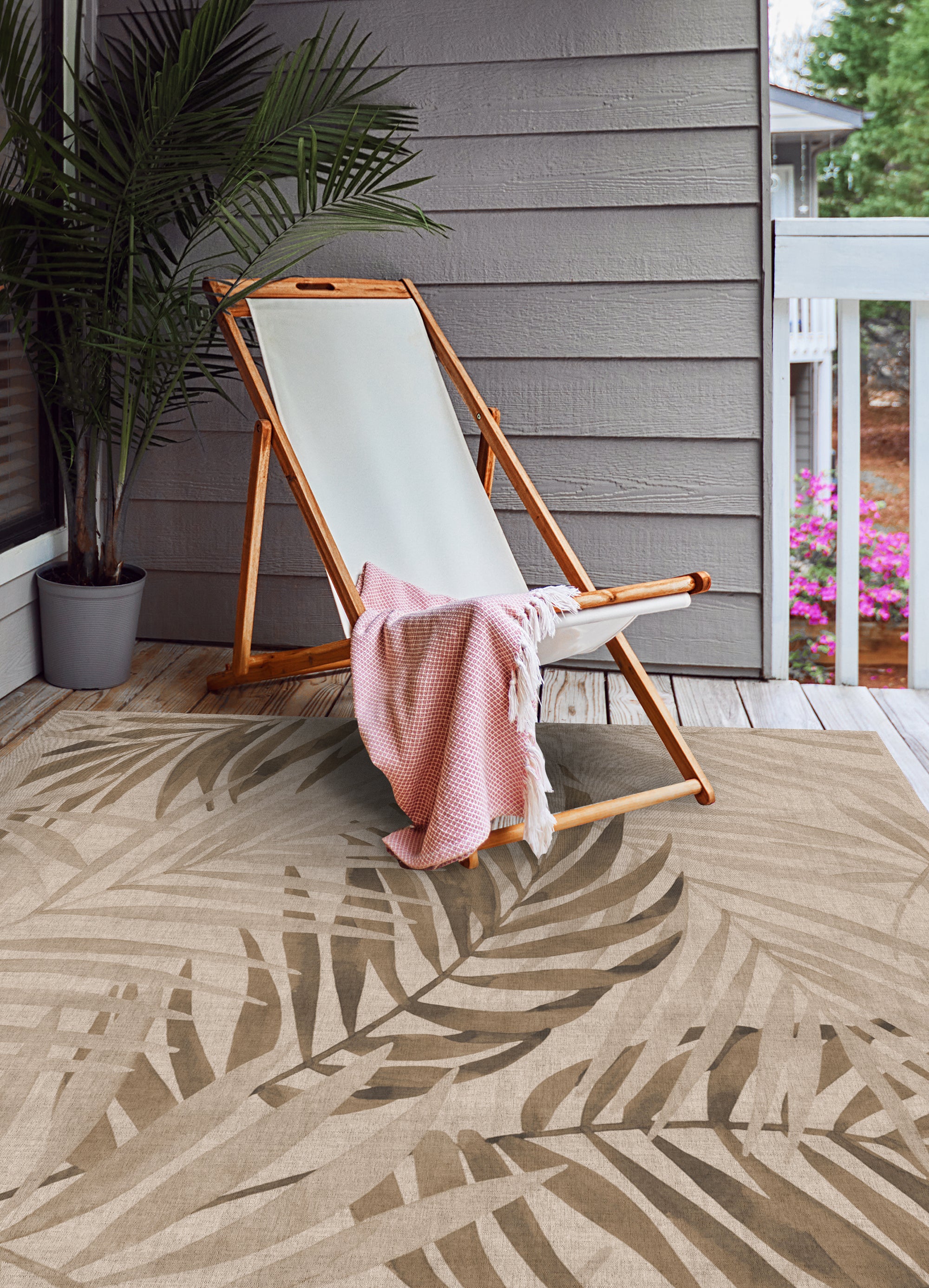 Tapis PVC intérieur/extérieur Palmiers naturels sépia 200x266 cm - PVC ...