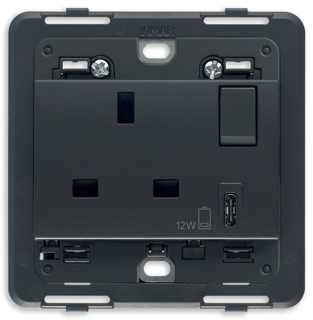 VIMAR - 20223.C Toma BS 2P+T 13A + int. + USB C gris | Leroy Merlin