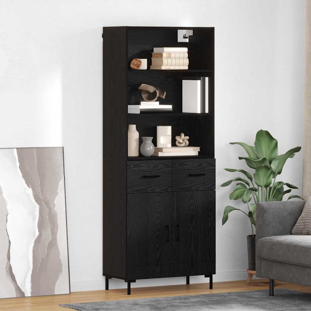 Haut Armoire Chêne noir 69,5 x 34 x 180 cm Bois d'ingénierie | Leroy Merlin