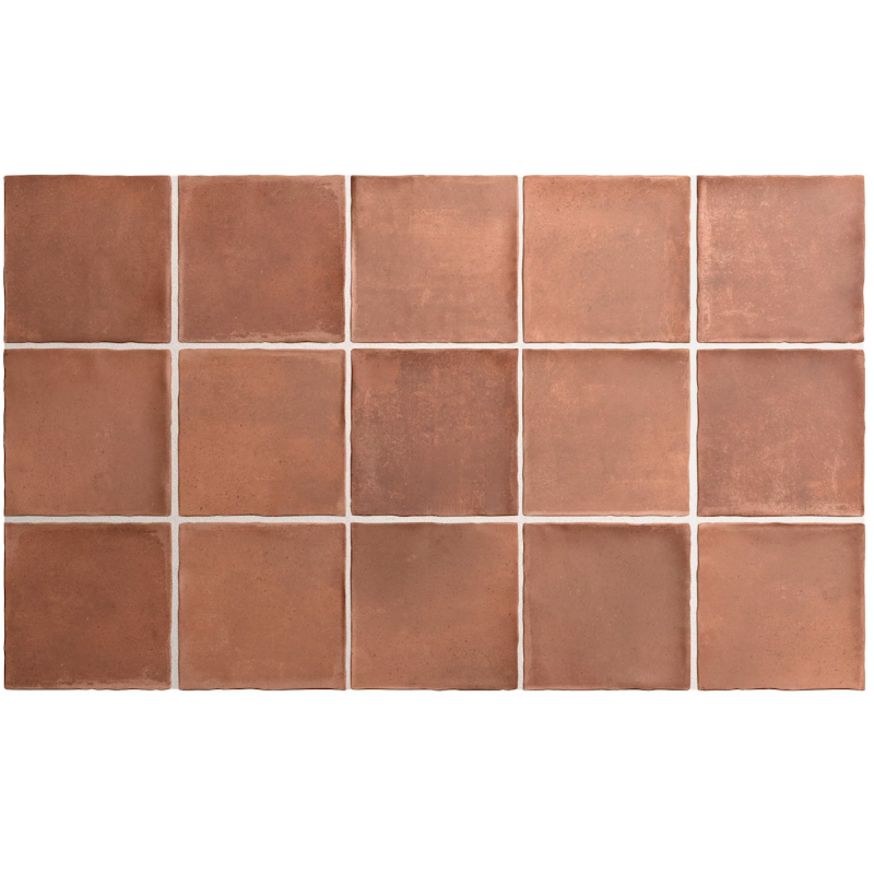Carrelage sol / mur effet zellige bejmat terracotta terre cuite 10x10 ...