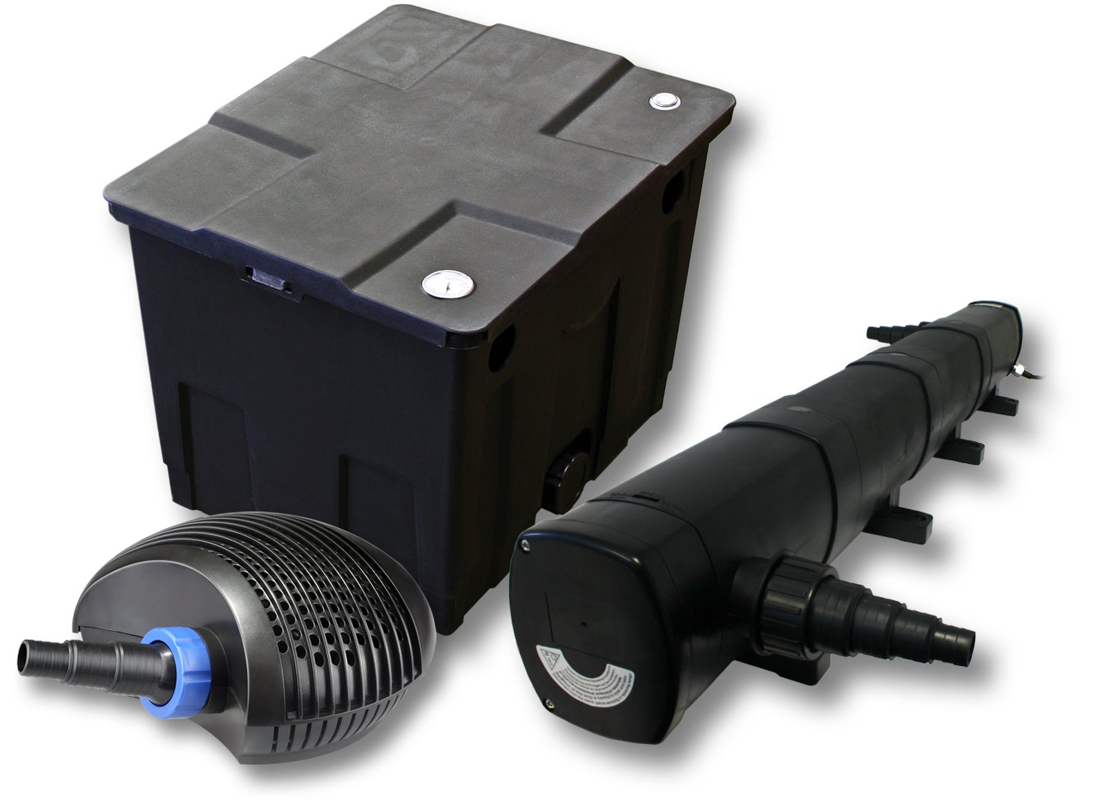 SunSun Kit complet: CBF-350 Filtre de bassin jusqu'à 12000 L Biologique, CTF-6000 SuperECO pompe ...