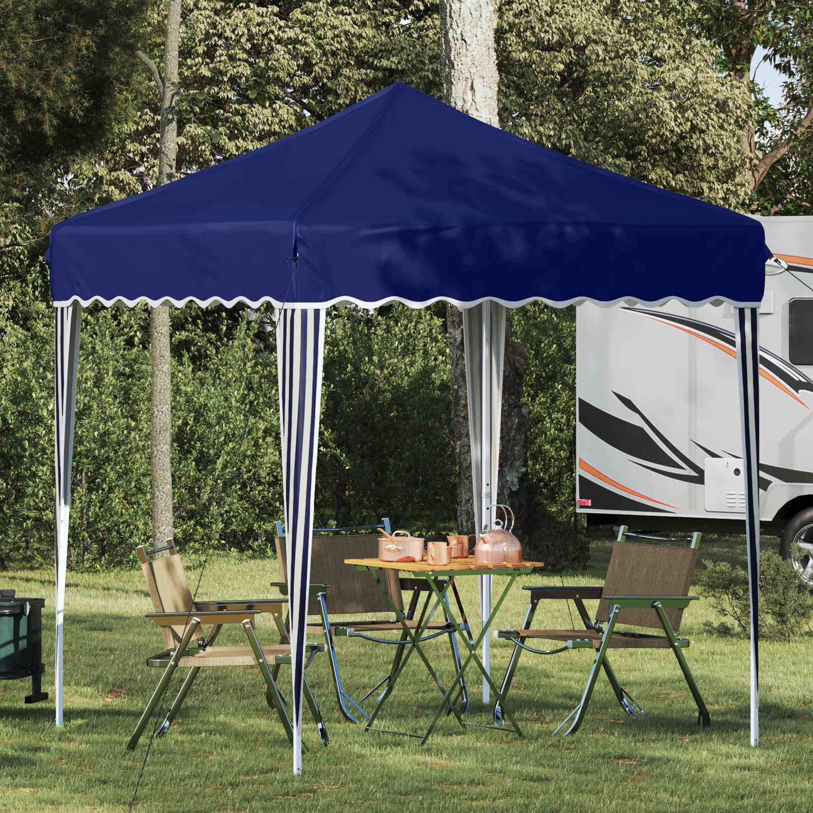 Carpa Plegable para Fiestas Azul 195 x 195 x 245 cm Tela Oxford | Leroy ...
