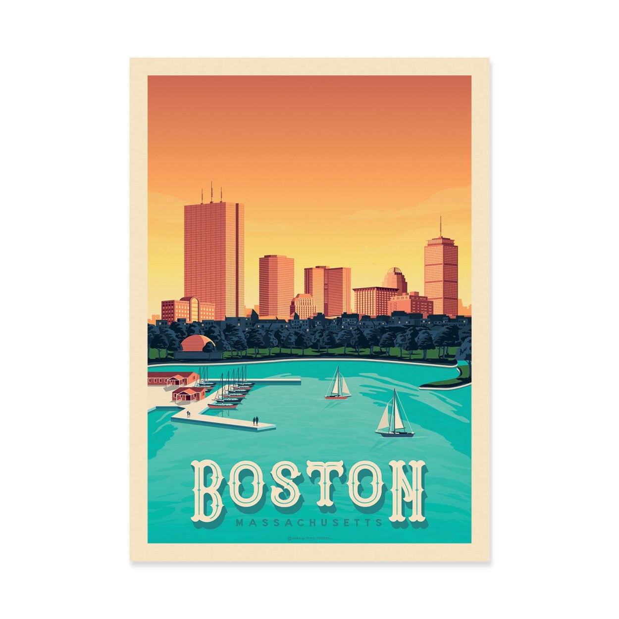 Cartel de arte 50x70 cm - Boston - Olahoop Travel Posters | Leroy Merlin