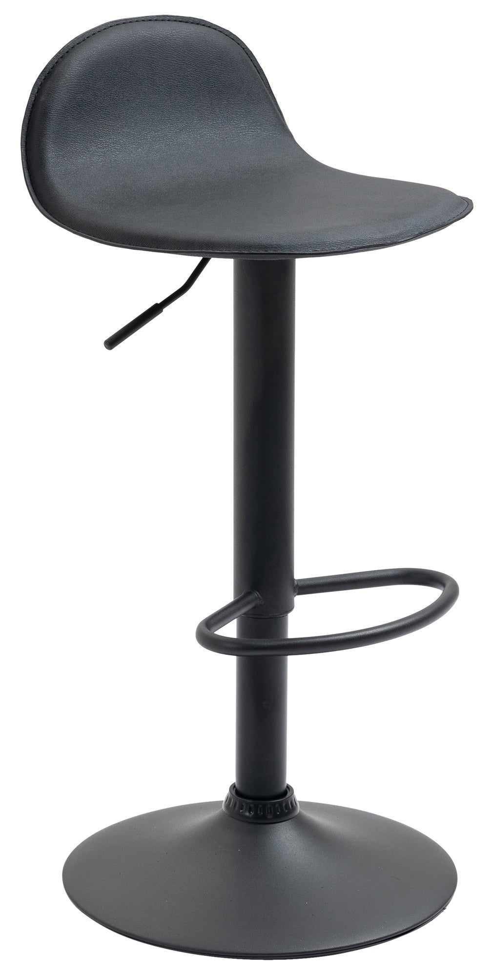 Tabouret de bar x1 avec repose-pieds en PVC noir pied trompète en métal ...