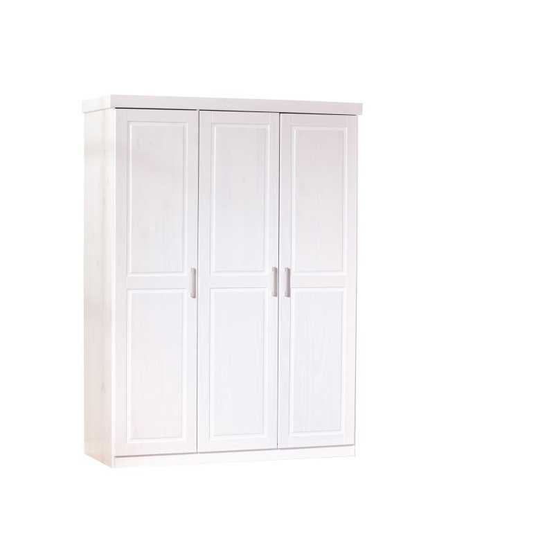 Armoire 3 Portes Bois Massif "Angel" 190cm Blanc | Leroy Merlin