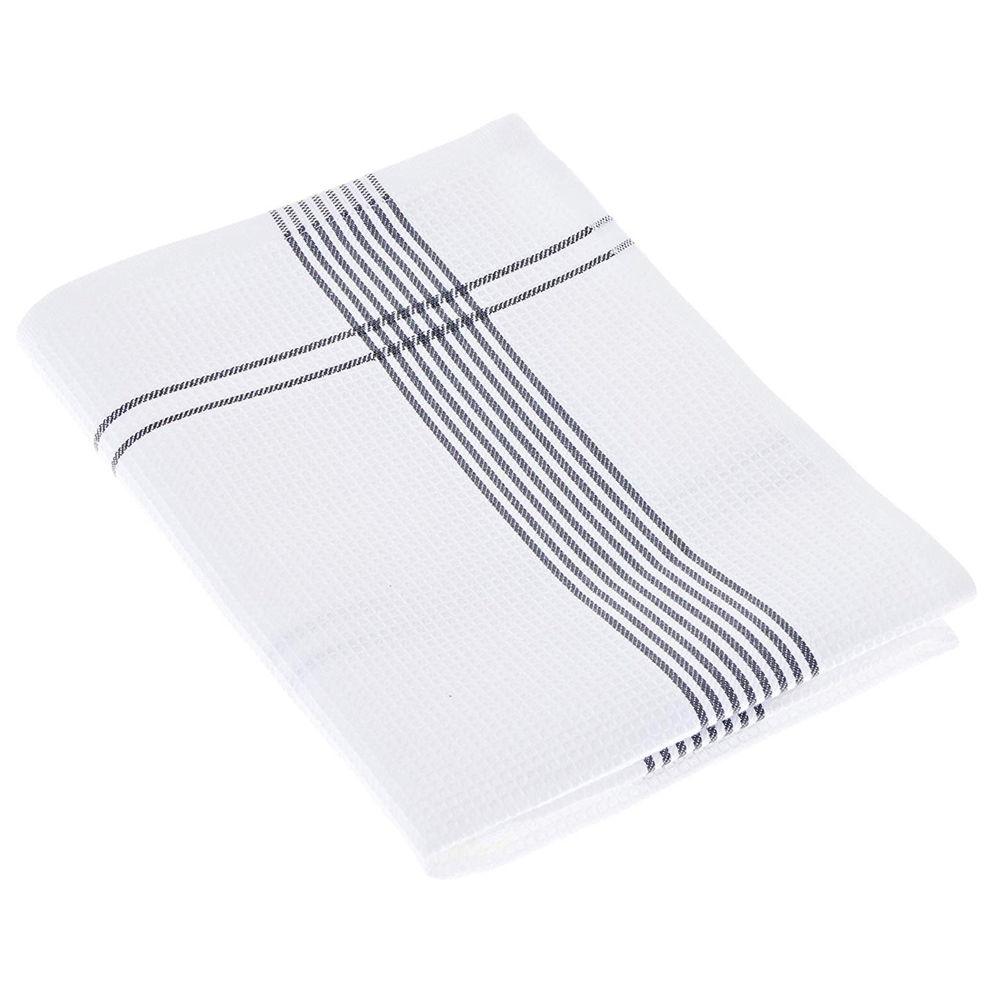 Torchon de cuisine 50x70 cm nid d'abeille WAFFLE PIQUET blanc filet ...
