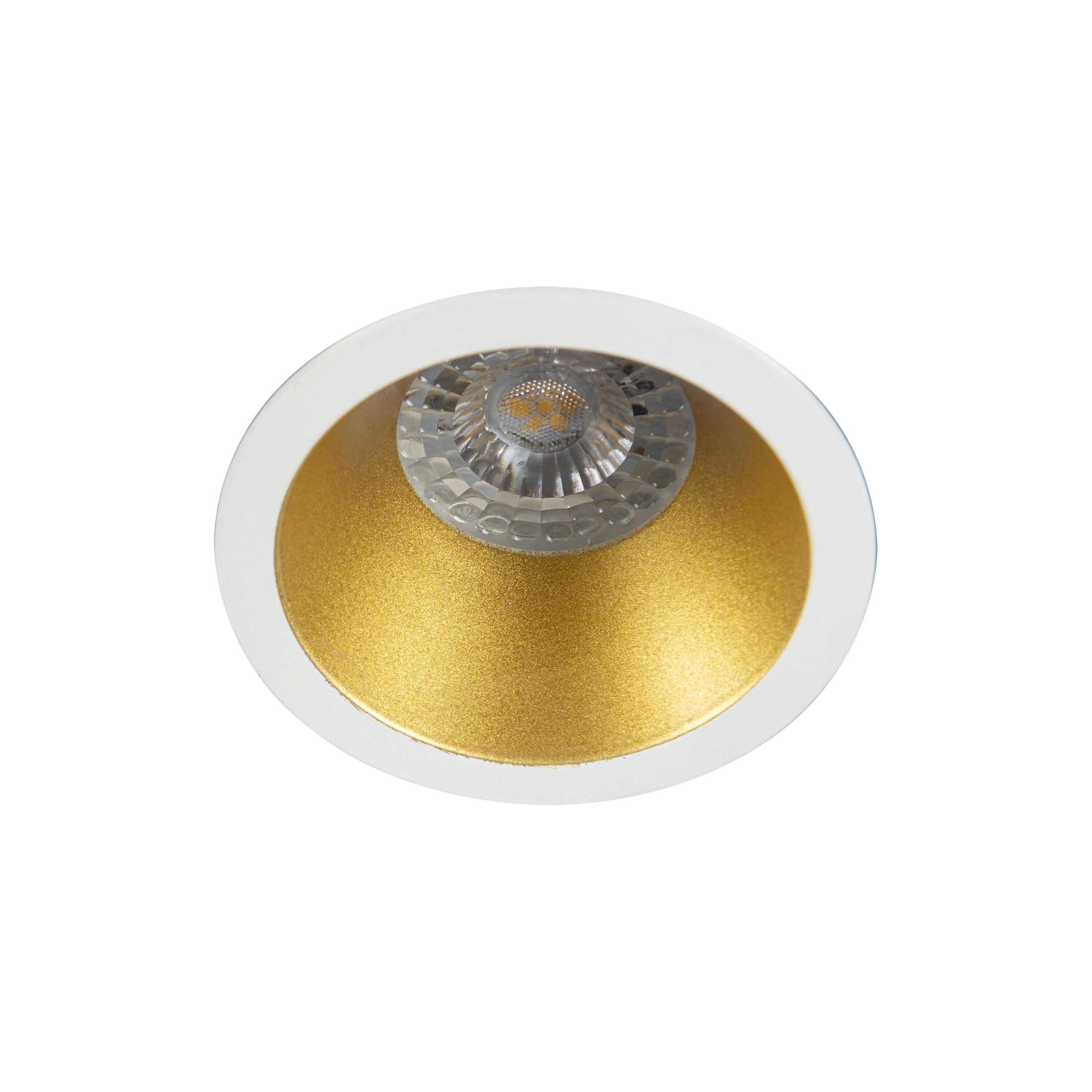 Spot DECO+ GU10 rond fixe, blanc mat/doré IP20 - EUROPOLE - 28002 ...