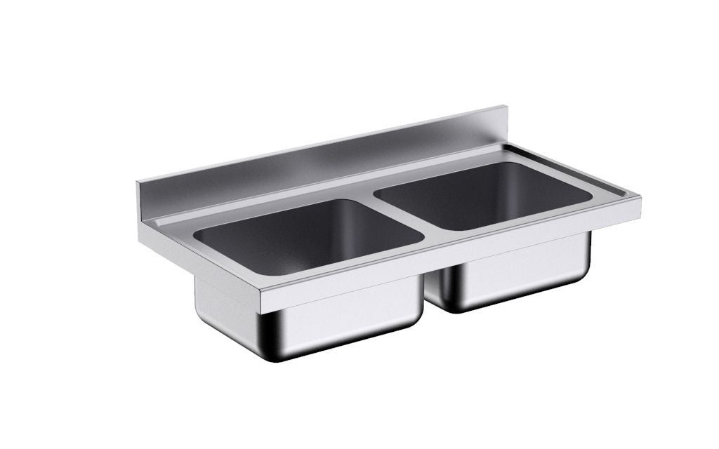 Plonge Inox Simple avec deux Bacs Gamme 700 - Distform - l100- L0- P0 ...