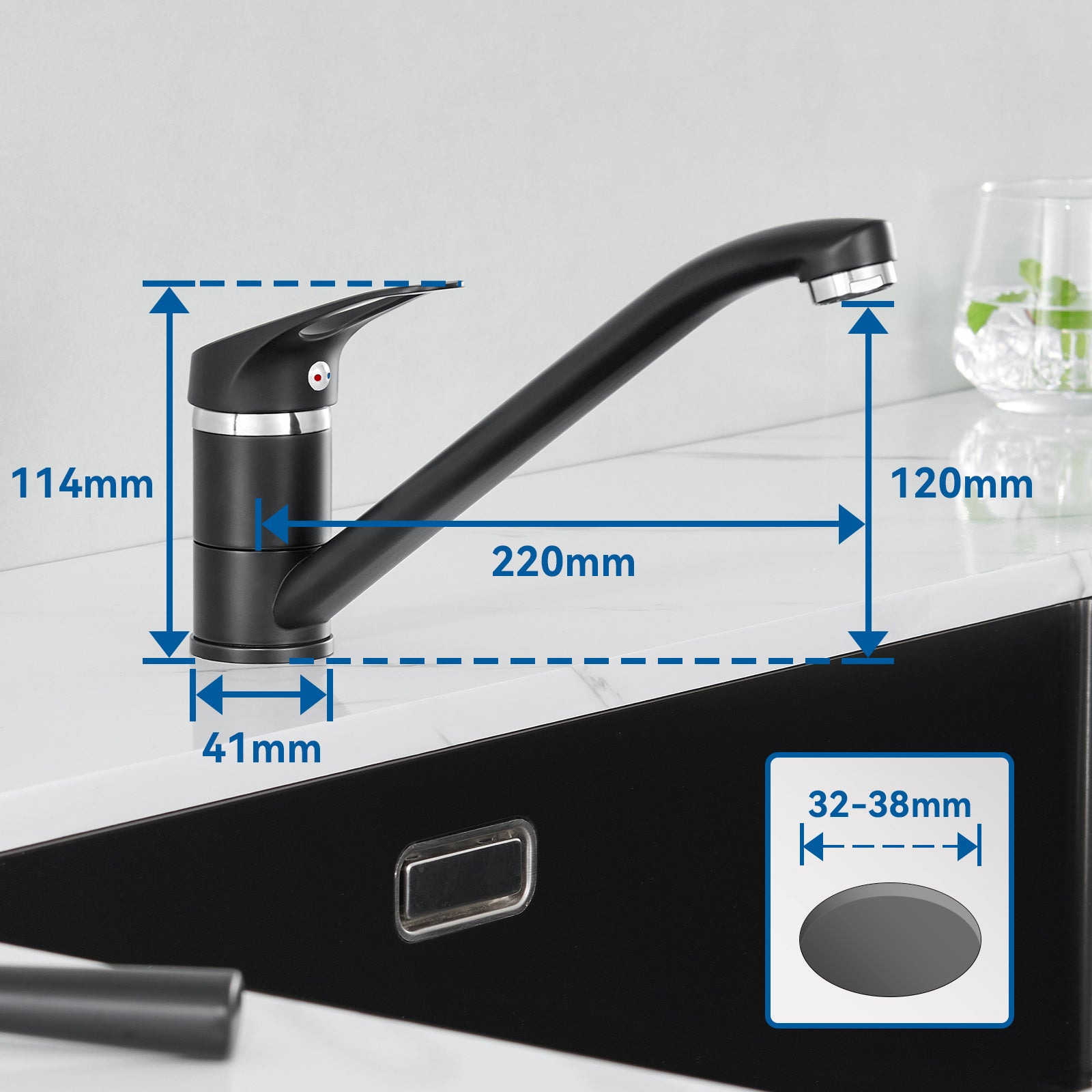 Miscelatore da cucina in acciaio inox nero - Miscelatore monocomando ...